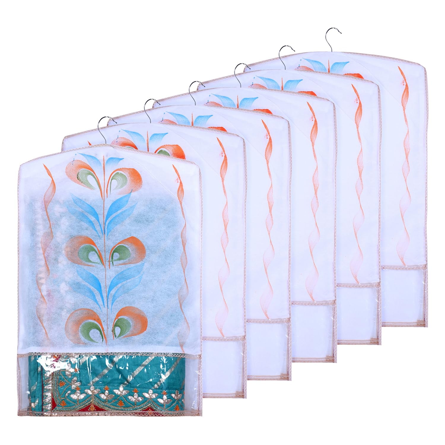 Kuber Industries Hanging Saree Cover NonWoven Brush Painting Pattern ...