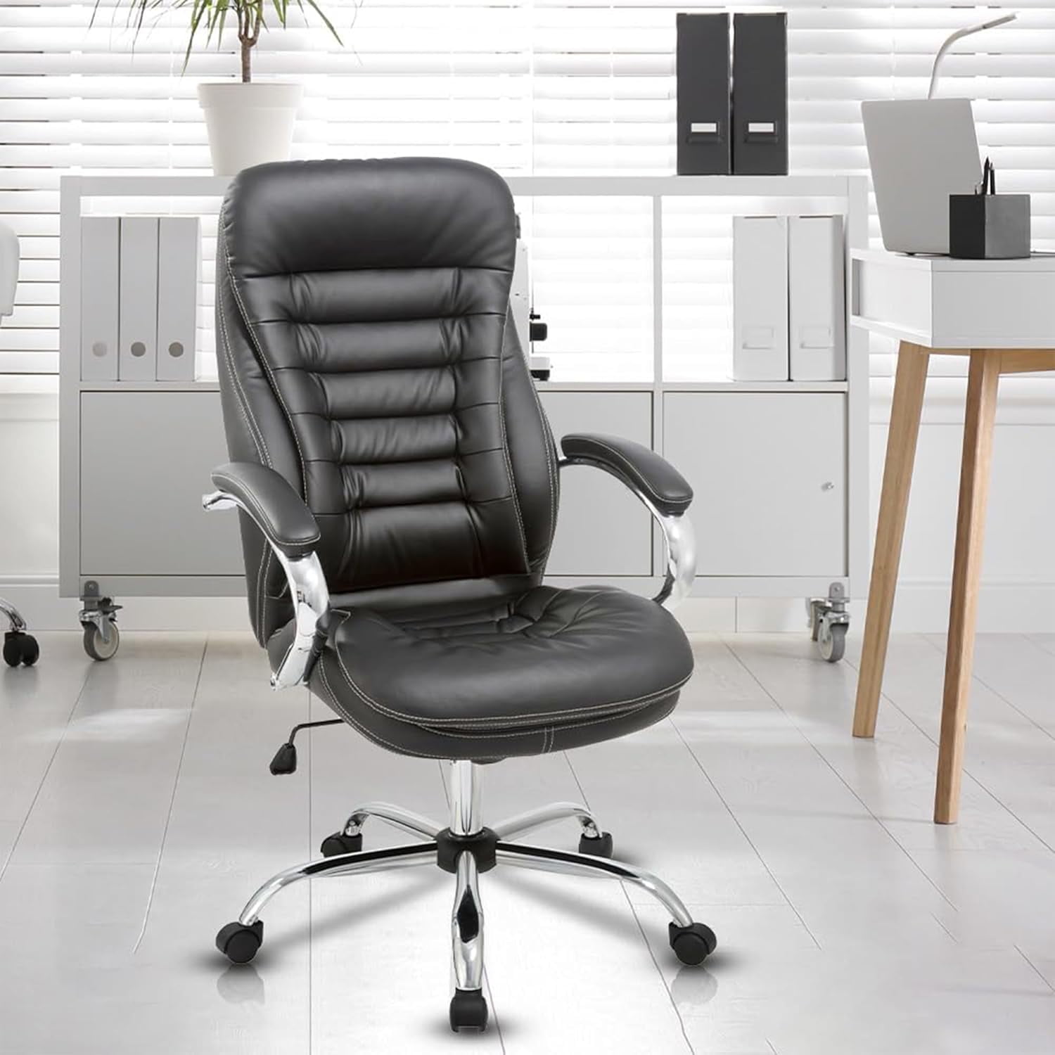 Kuber Industries Leather Office Chairs for Work From Home Comes with ...