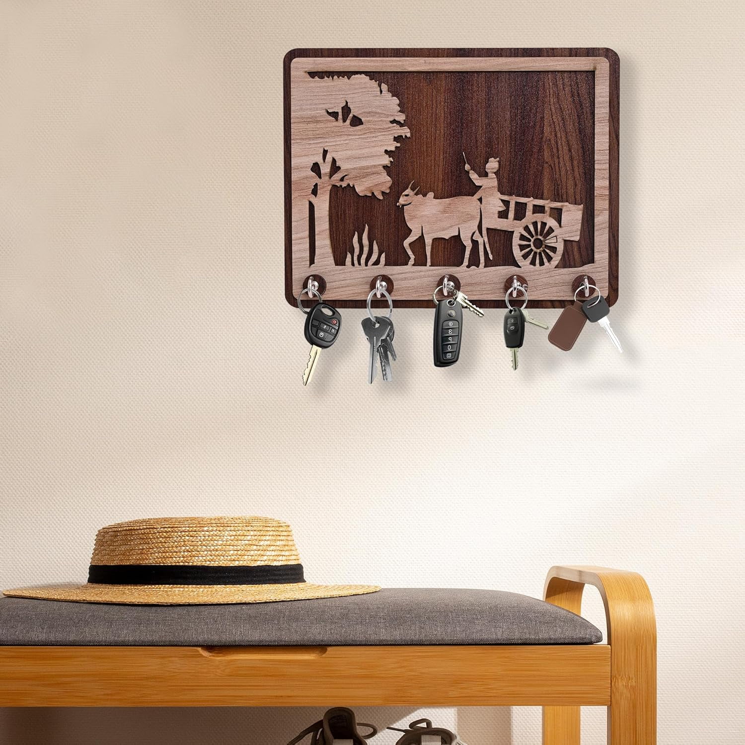 Kuber Industries MDF 5 Hooks Key Stand for Wall Hanging Stylish Unique ...