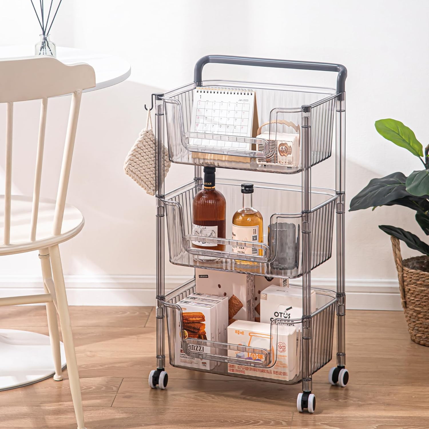 Kuber Industries Multipurpose Trolley Storage Organiser 3 Layer Shelf ...