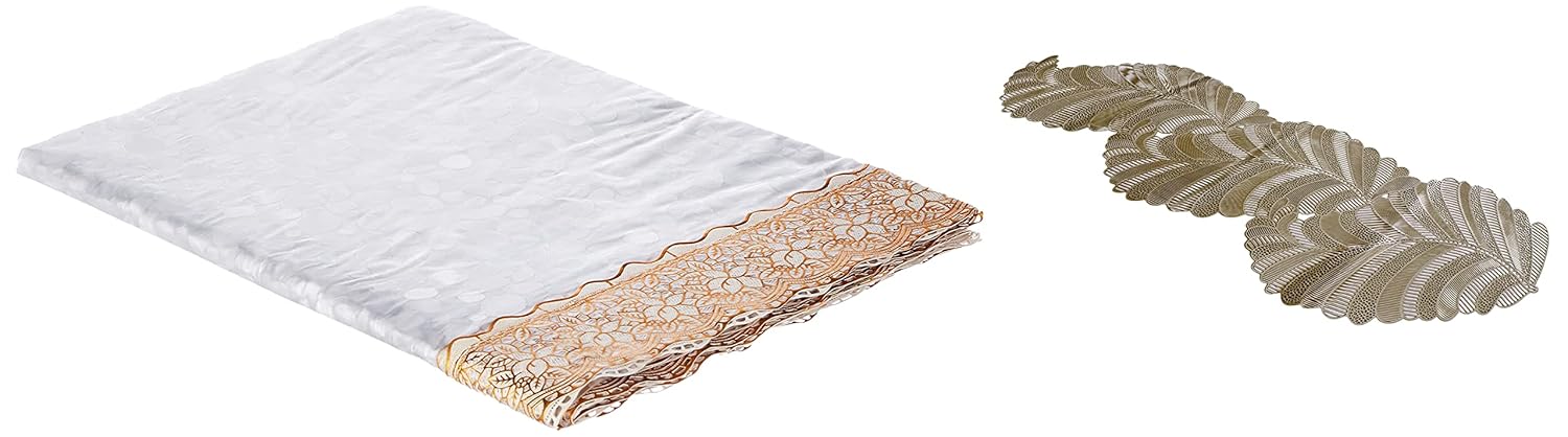 Kuber Industries PVC 6 Seater 3D Transparent Dining Table Cover Gold ...