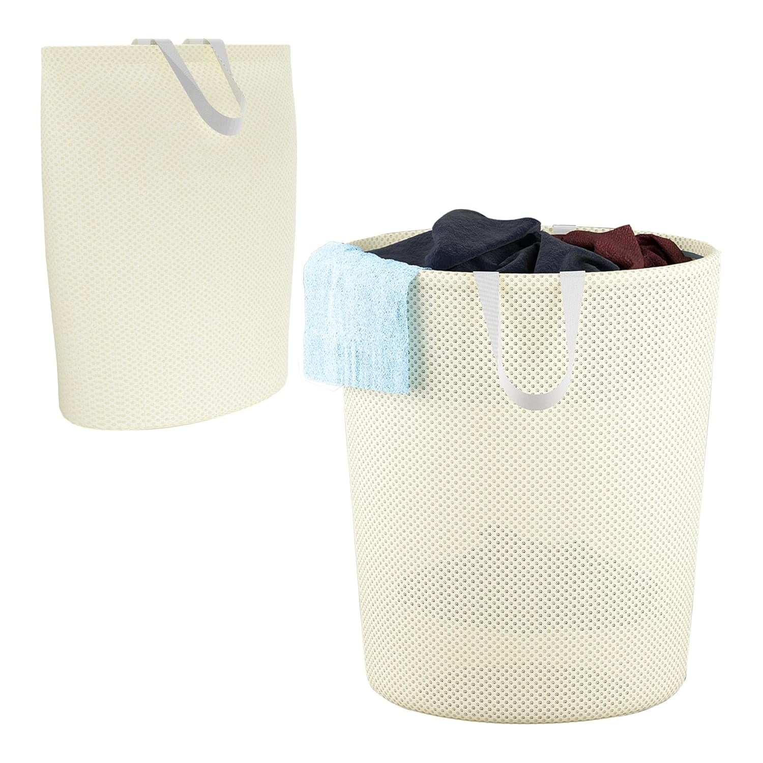 Kuber Industries Pack of 2 Polyester Mesh Foldable Laundry Bag for ...