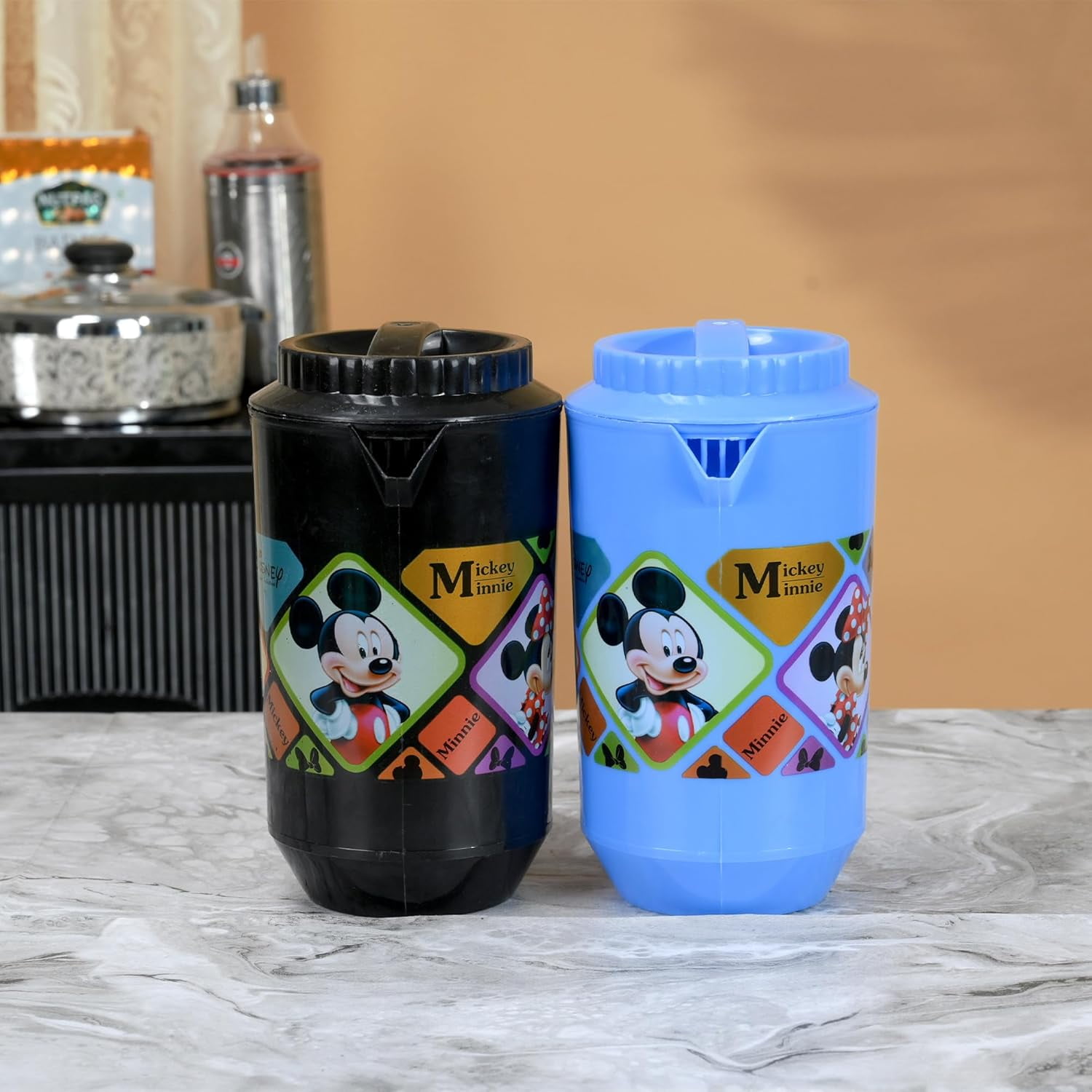 Kuber Industries Pack of 2 Water Jug 2 LTR Plastic Jug for Water Check ...