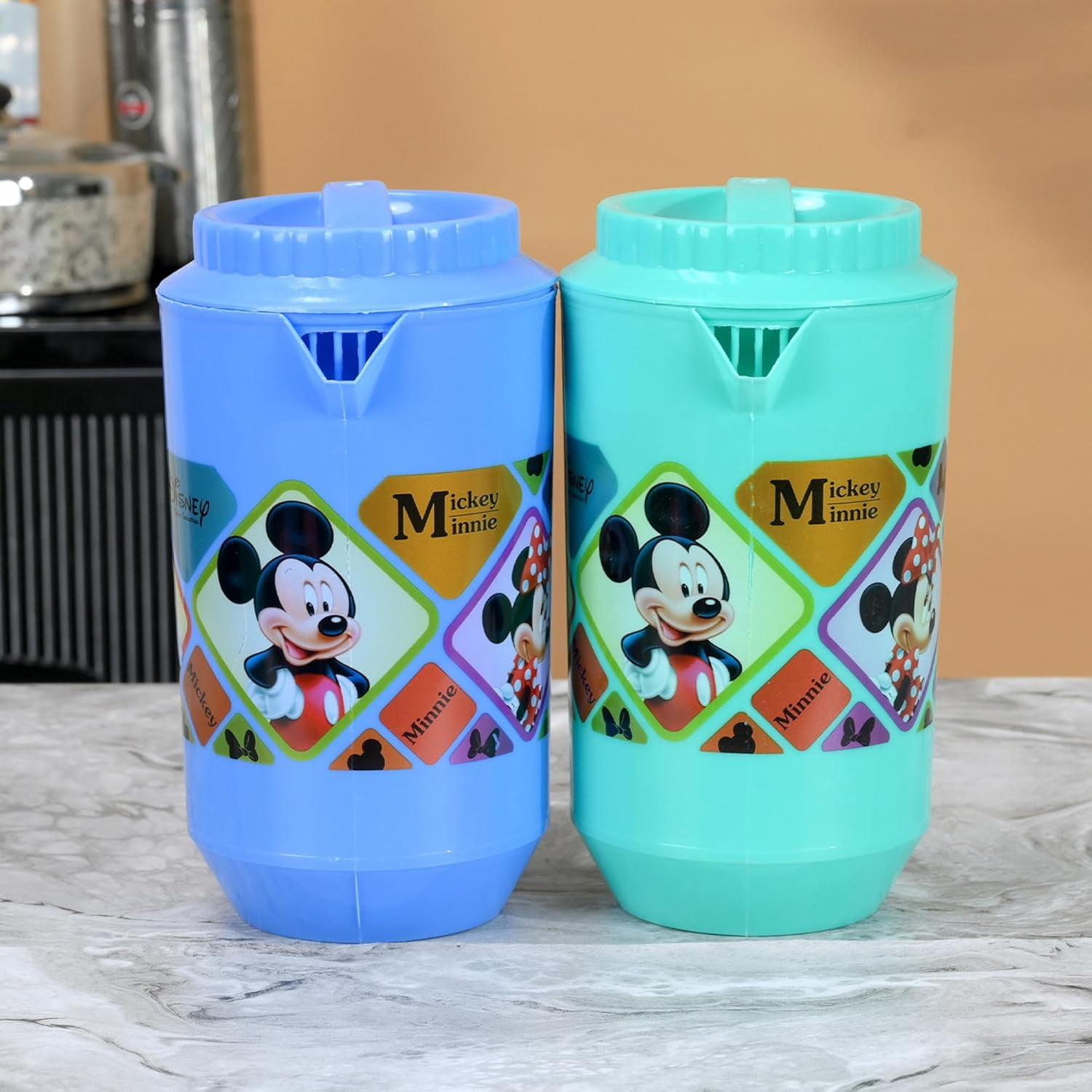 Kuber Industries Pack of 2 Water Jug 2 LTR Plastic Jug for Water Check ...