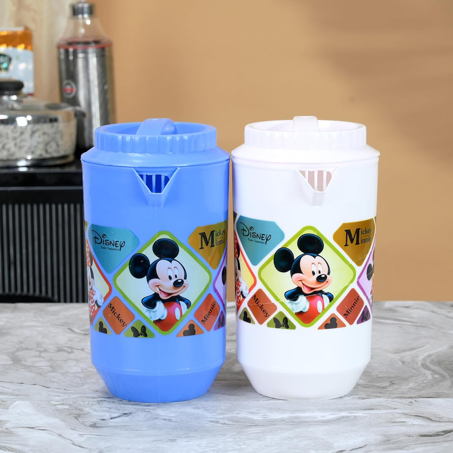 Kuber Industries Pack of 2 Water Jug 2 LTR Plastic Jug for Water Check ...