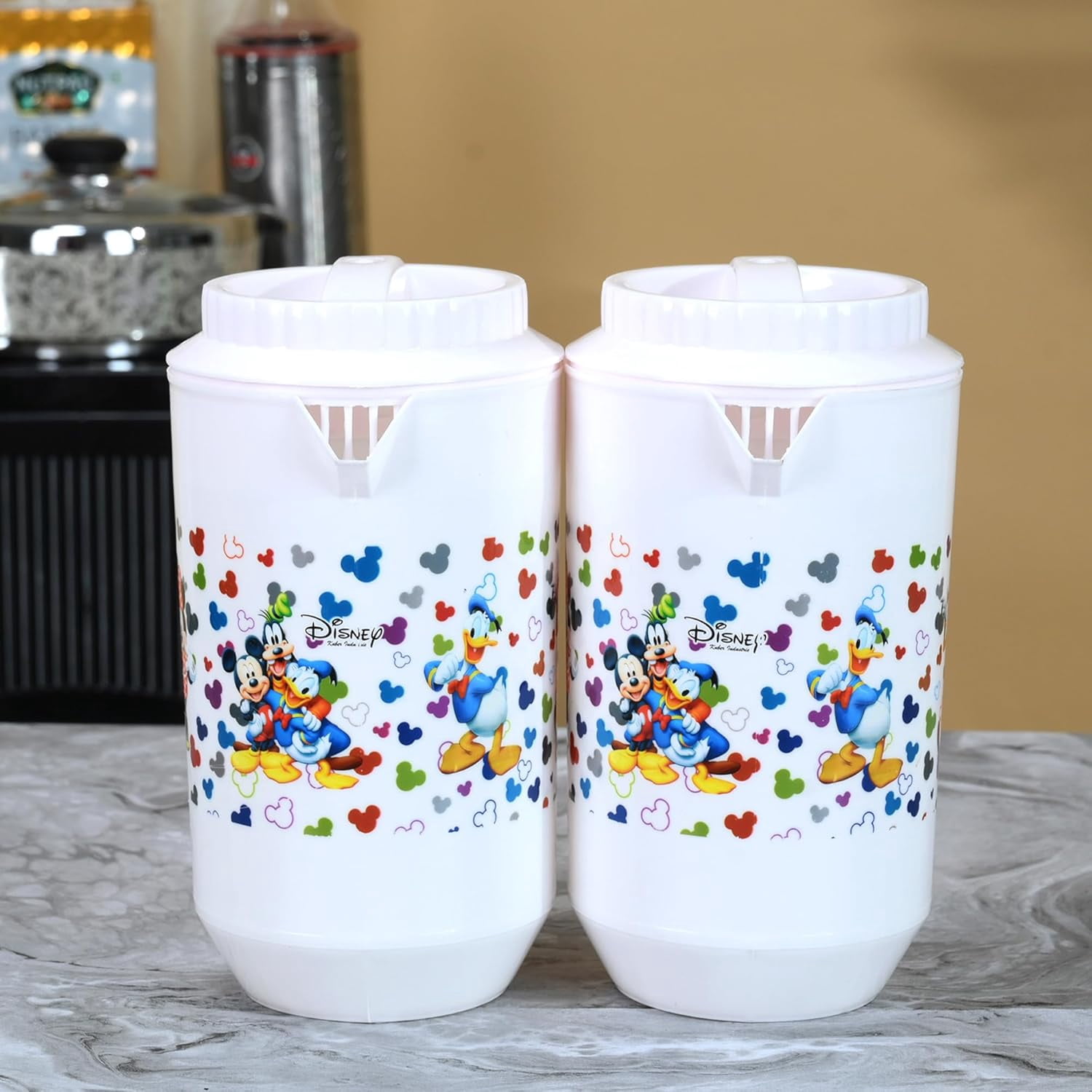 Kuber Industries Pack of 2 Water Jug 2 LTR Plastic Jug for Water Disney ...