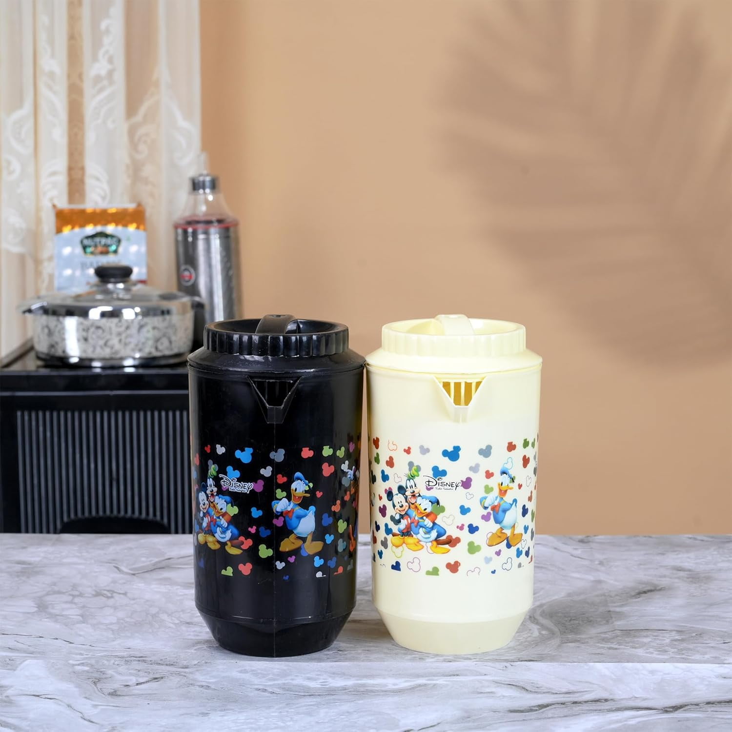 Kuber Industries Pack of 2 Water Jug 2 LTR Plastic Jug for Water Disney ...