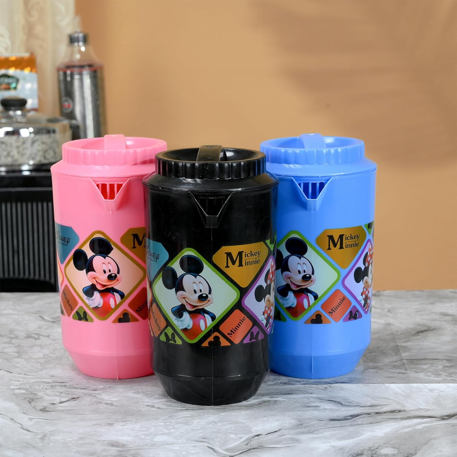 Kuber Industries Pack of 3 Water Jug 2 LTR Plastic Jug for Water Check ...