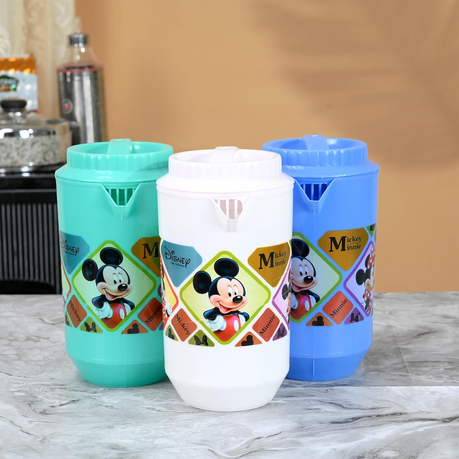 Kuber Industries Pack of 3 Water Jug 2 LTR Plastic Jug for Water Check ...