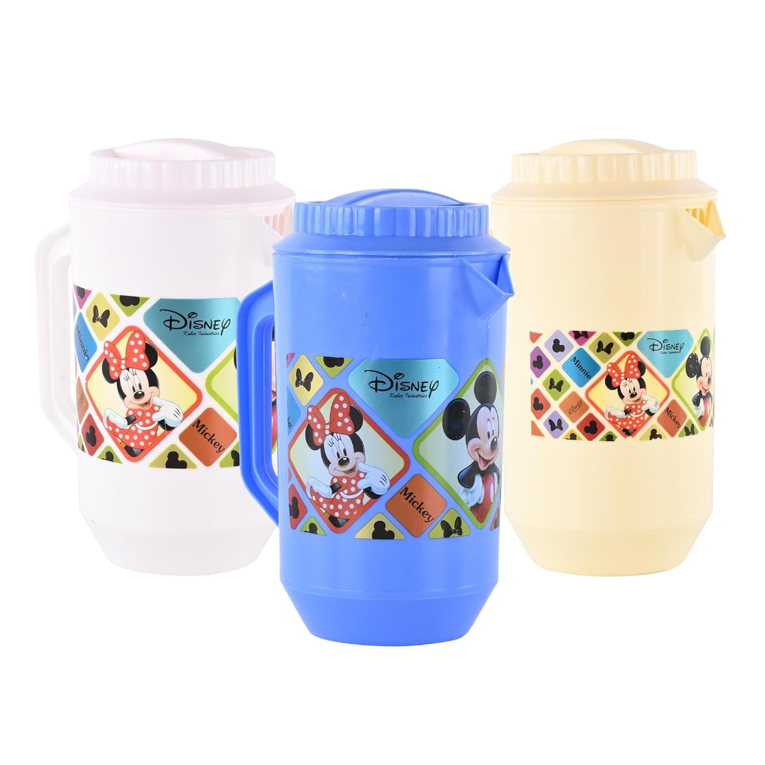 Kuber Industries Pack of 3 Water Jug 2 LTR Plastic Jug for Water Check ...