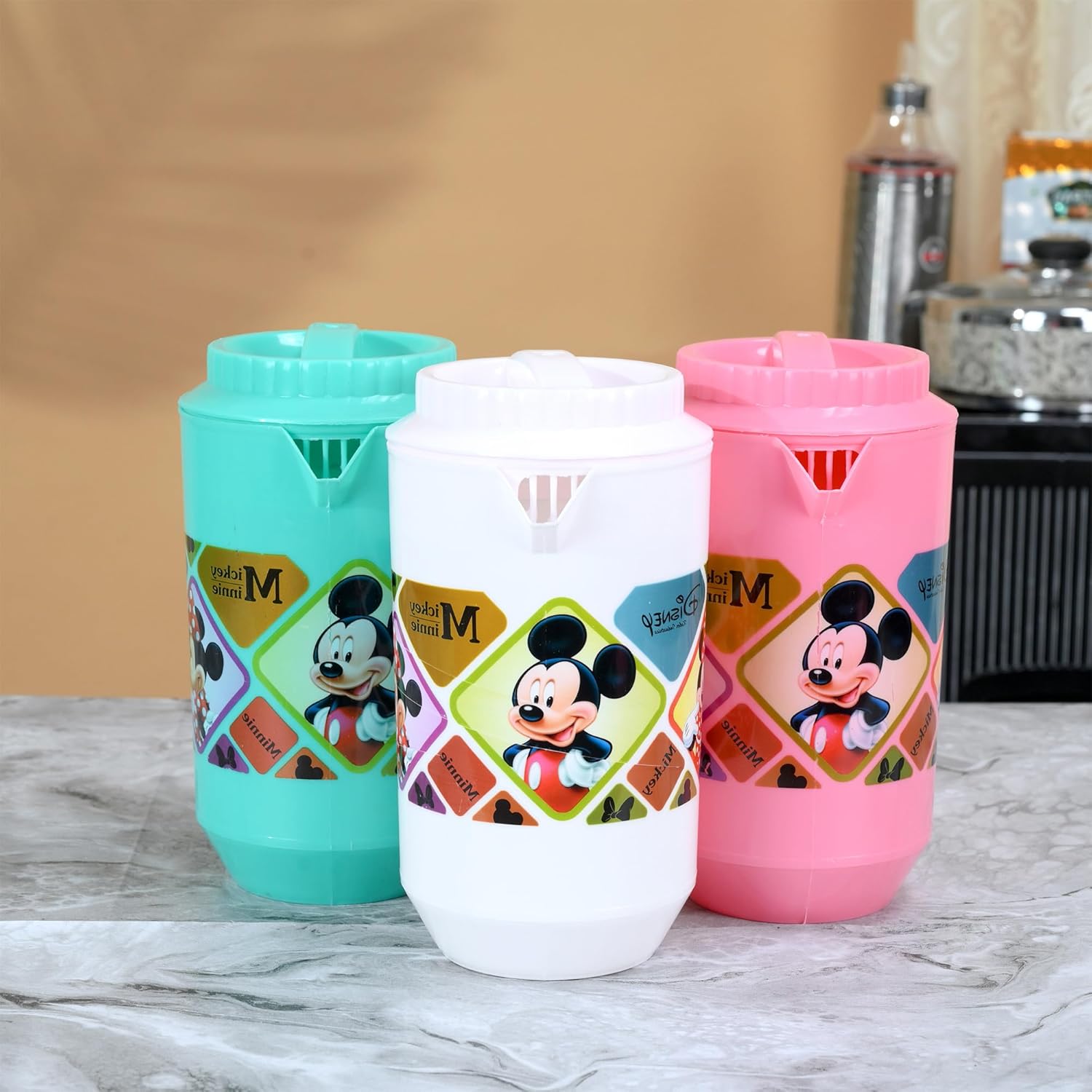 Kuber Industries Pack of 3 Water Jug 2 LTR Plastic Jug for Water Check ...