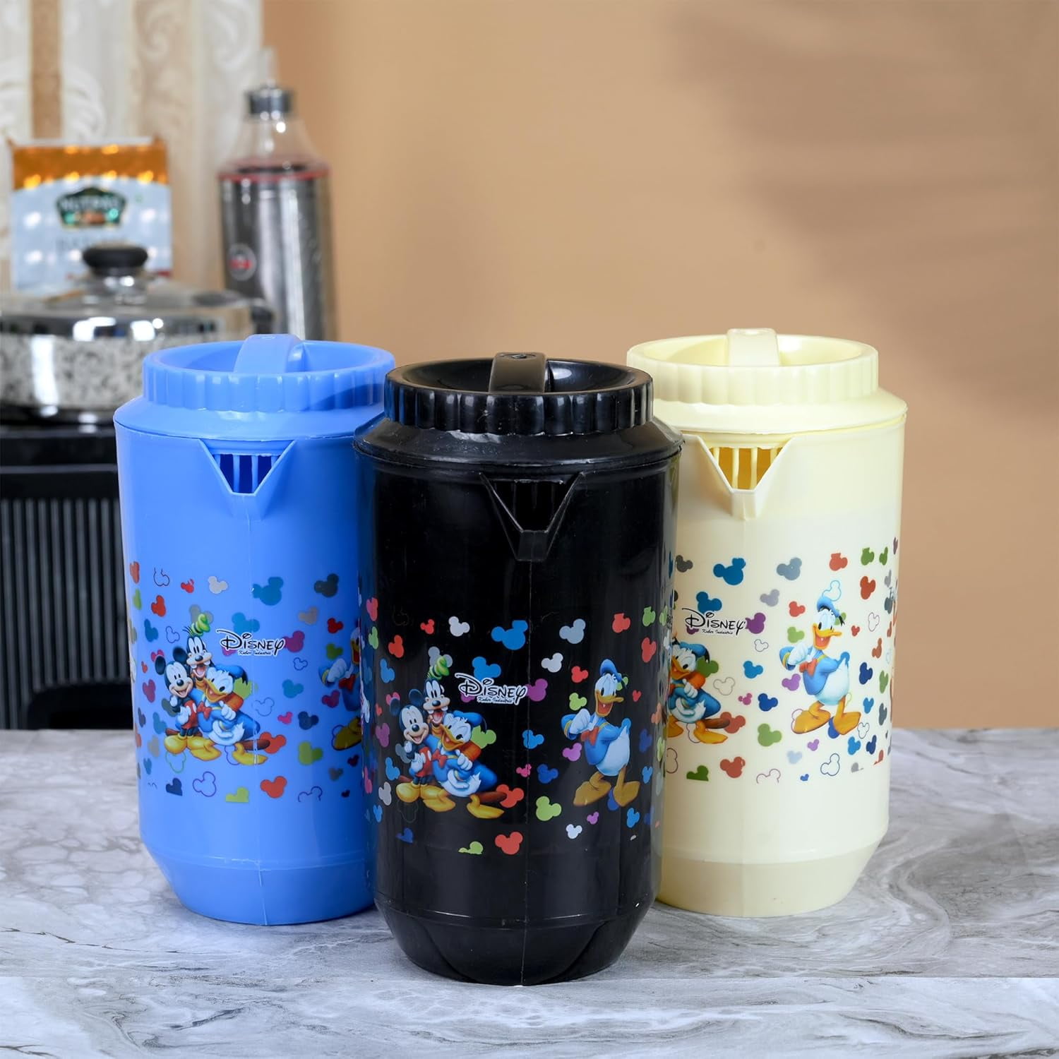 Kuber Industries Pack of 3 Water Jug 2 LTR Plastic Jug for Water Disney ...