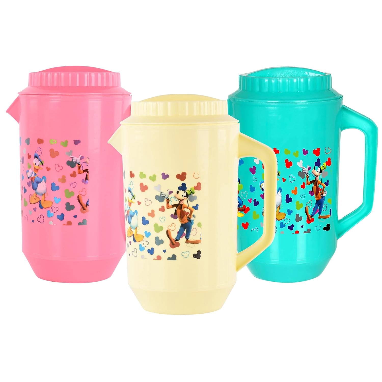 Kuber Industries Pack of 3 Water Jug 2 LTR Plastic Jug for Water Disney ...