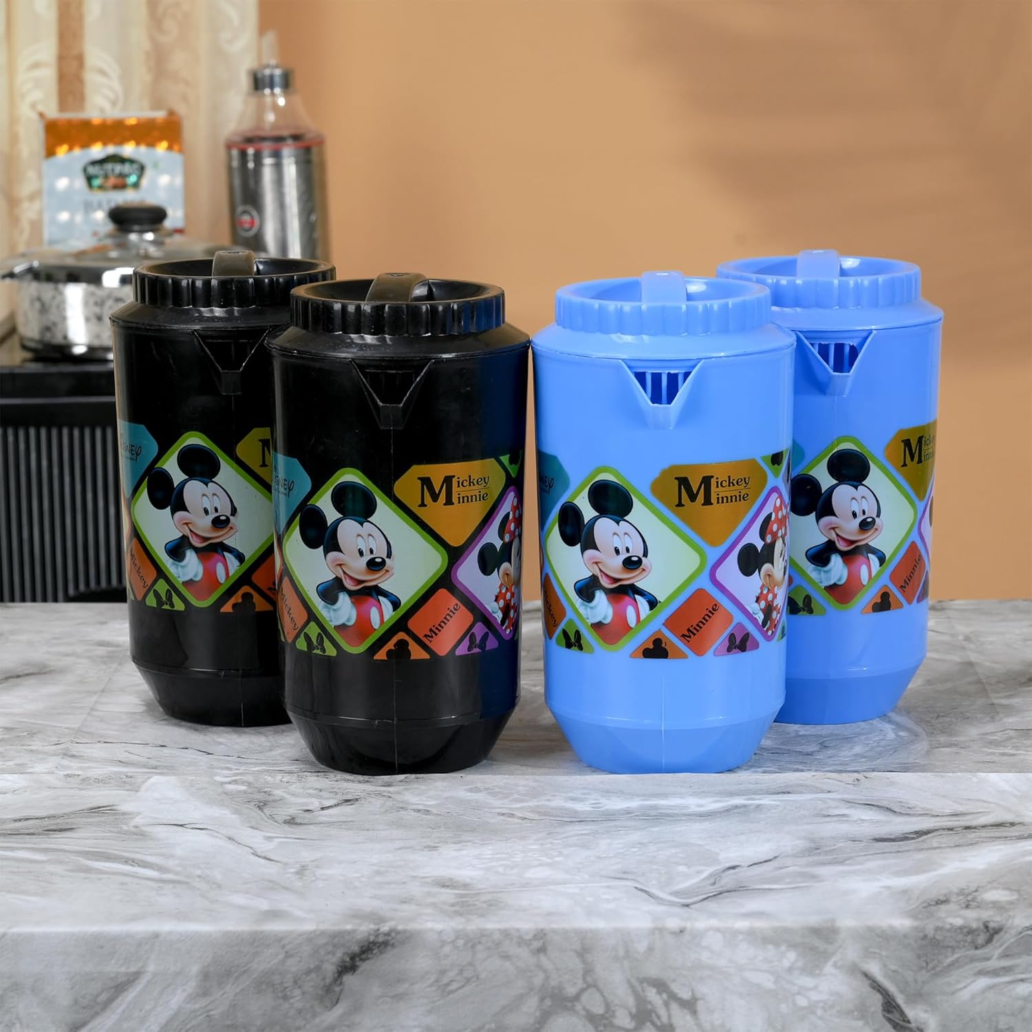 Kuber Industries Pack of 4 Water Jug 2 LTR Plastic Jug for Water Check ...