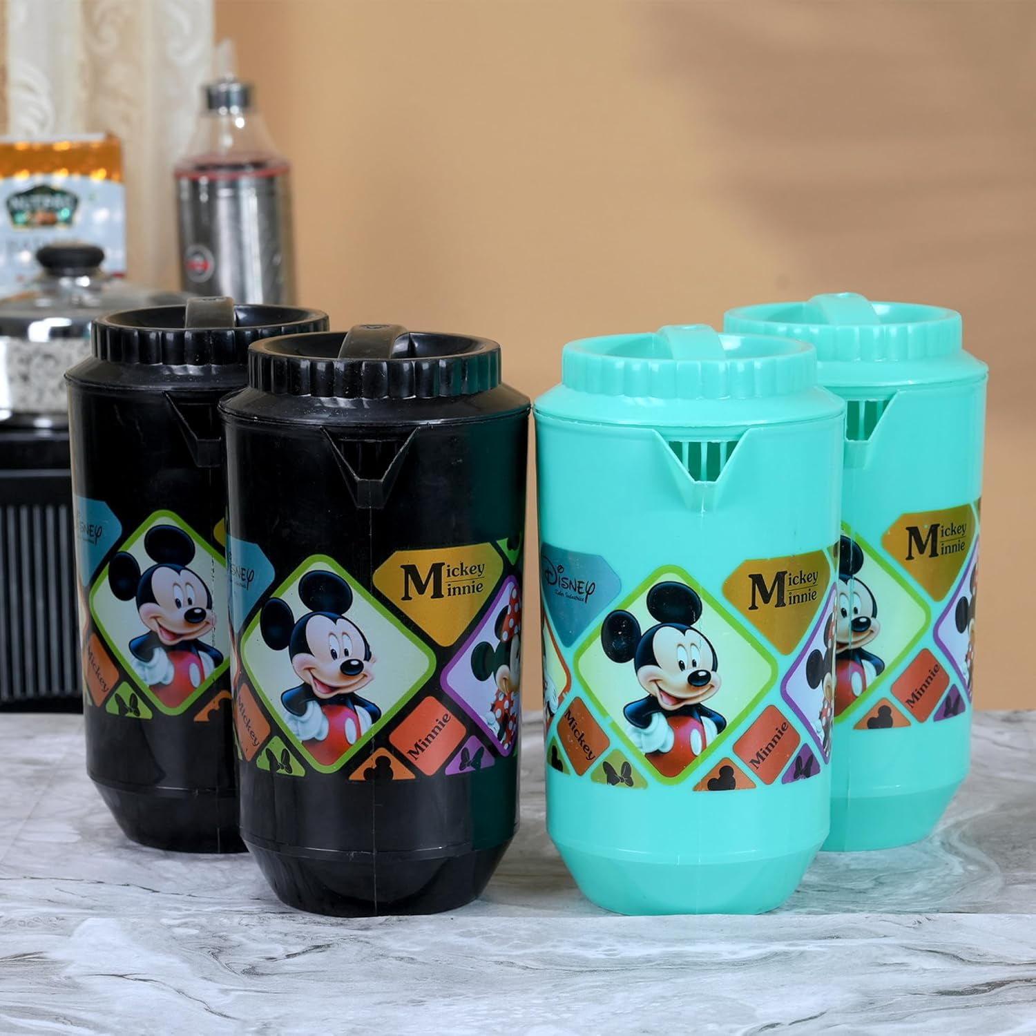 Kuber Industries Pack of 4 Water Jug 2 LTR Plastic Jug for Water Check ...