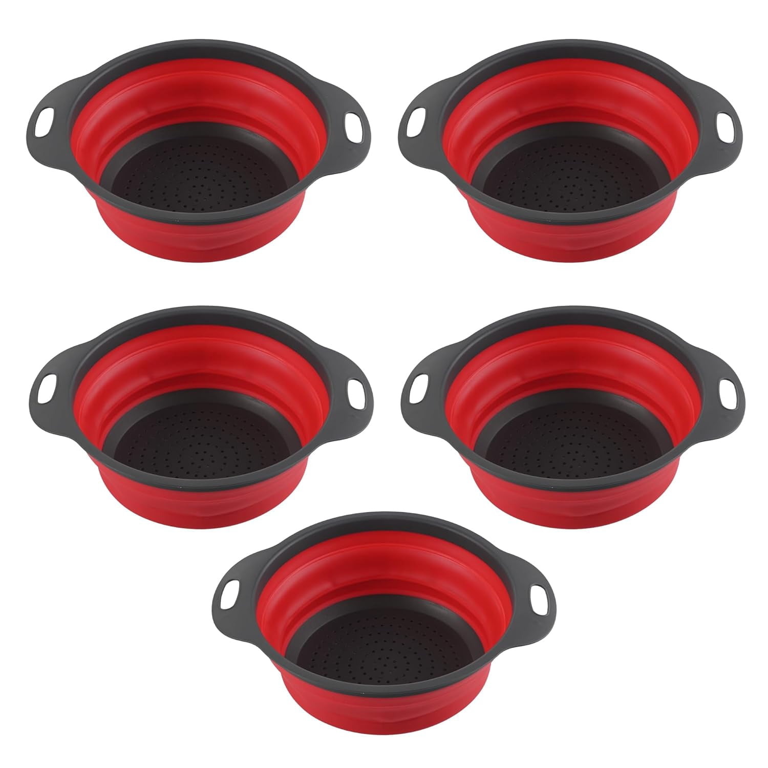 Kuber Industries Pack of 5 Lightweight Silicon Strainer for Kitchen ...