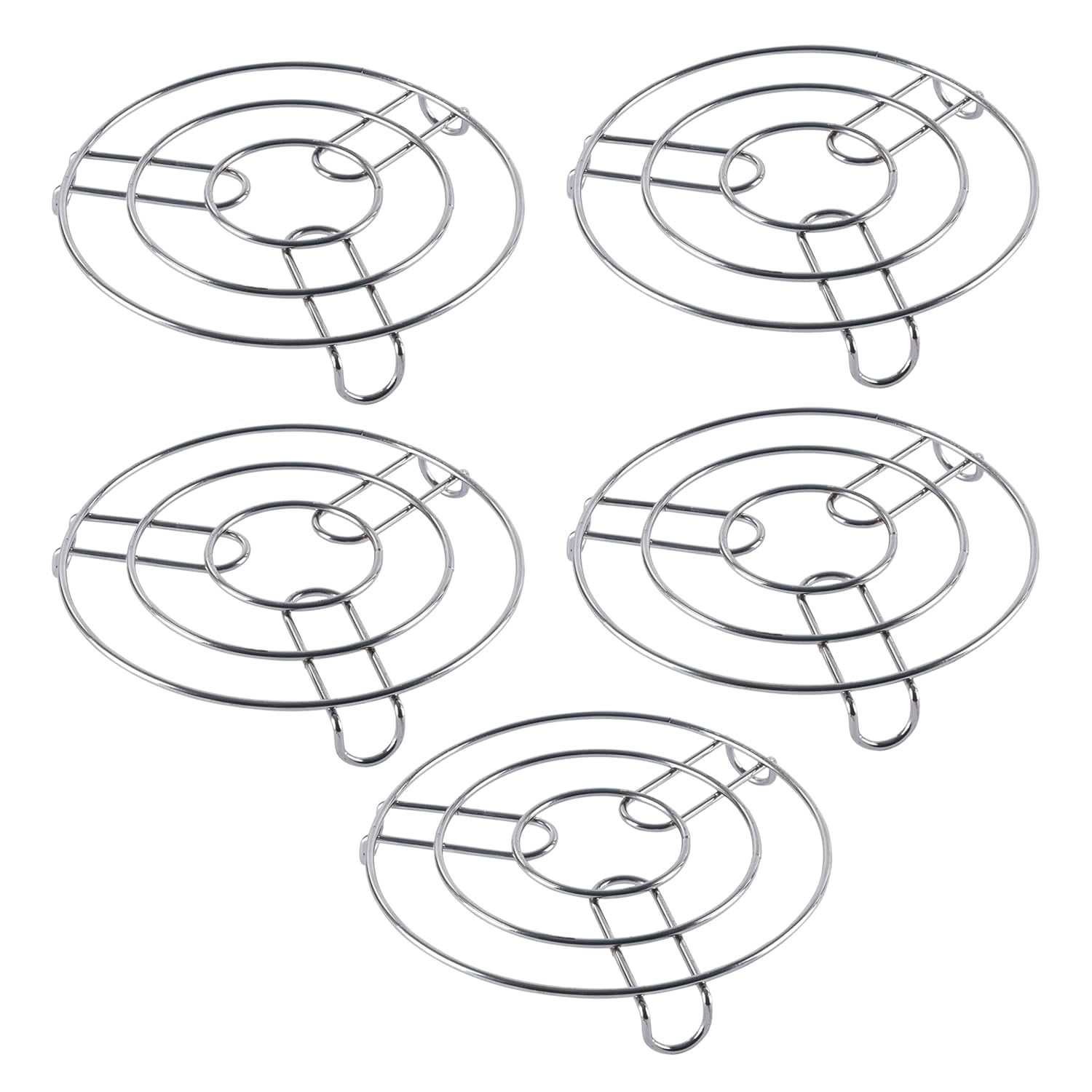 Kuber Industries Pack of 5 Multipurpose Stainless Steel Cooker Stand ...