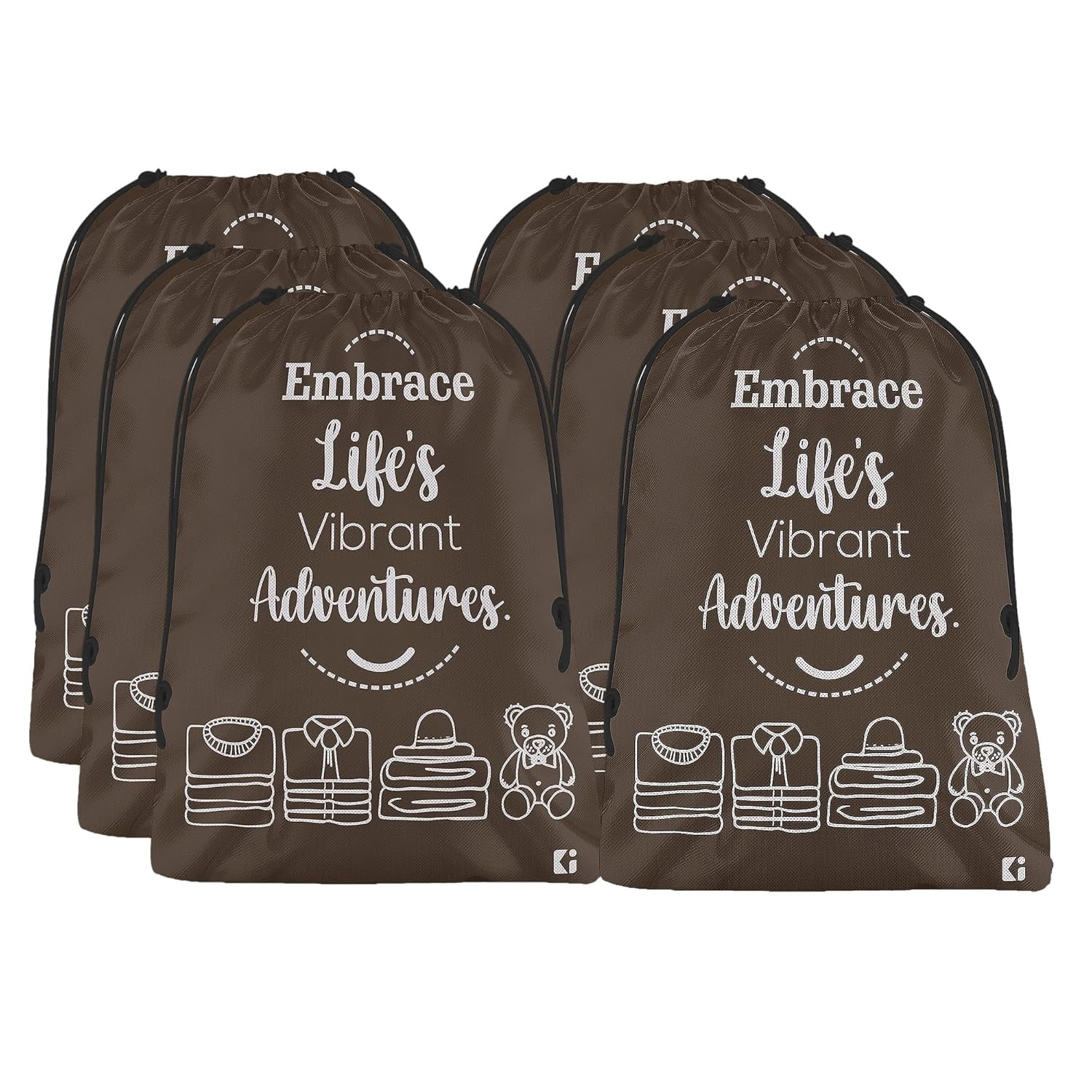 Kuber Industries Pack of 6 Cloth Storage Bag NonWoven Storage Organizer ...