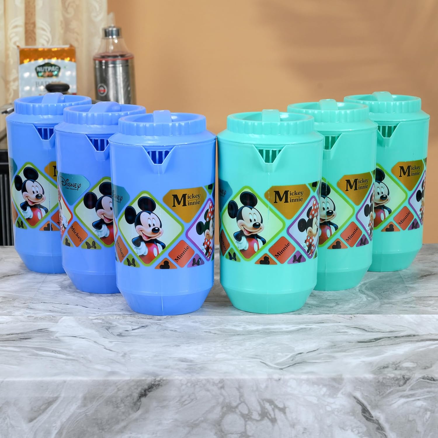 Kuber Industries Pack of 6 Water Jug 2 LTR Plastic Jug for Water Check ...