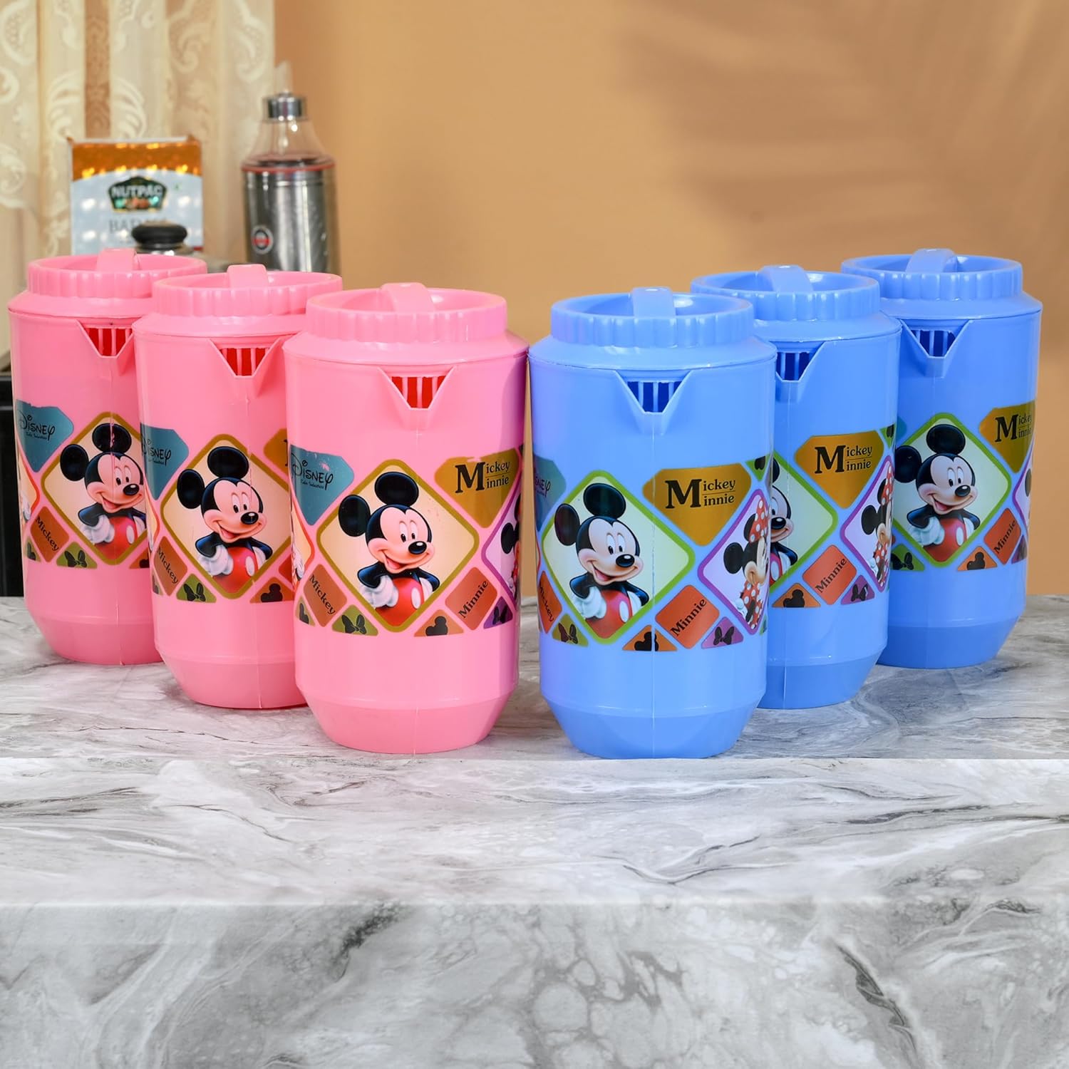 Kuber Industries Pack of 6 Water Jug 2 LTR Plastic Jug for Water Check ...