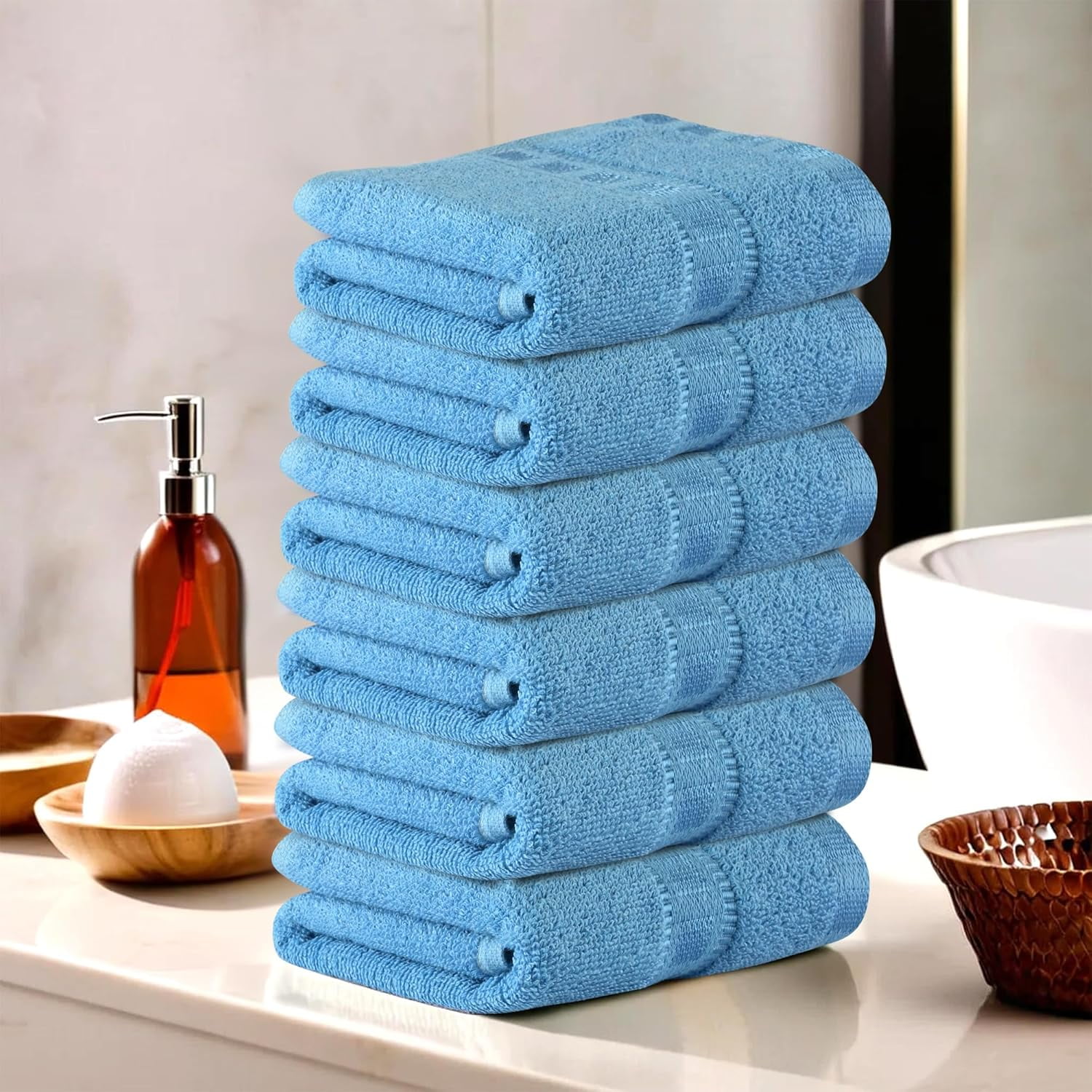 Kuber Industries Pack of 6 Cotton HandFace Towels For Men Women Easily ...
