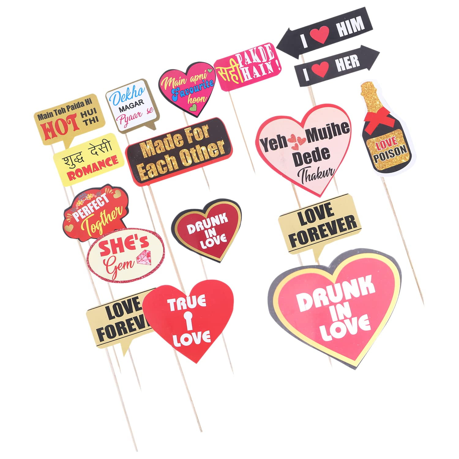 Kuber Industries Party Photo Props Cardboard Cupcake Picks Decorations ...
