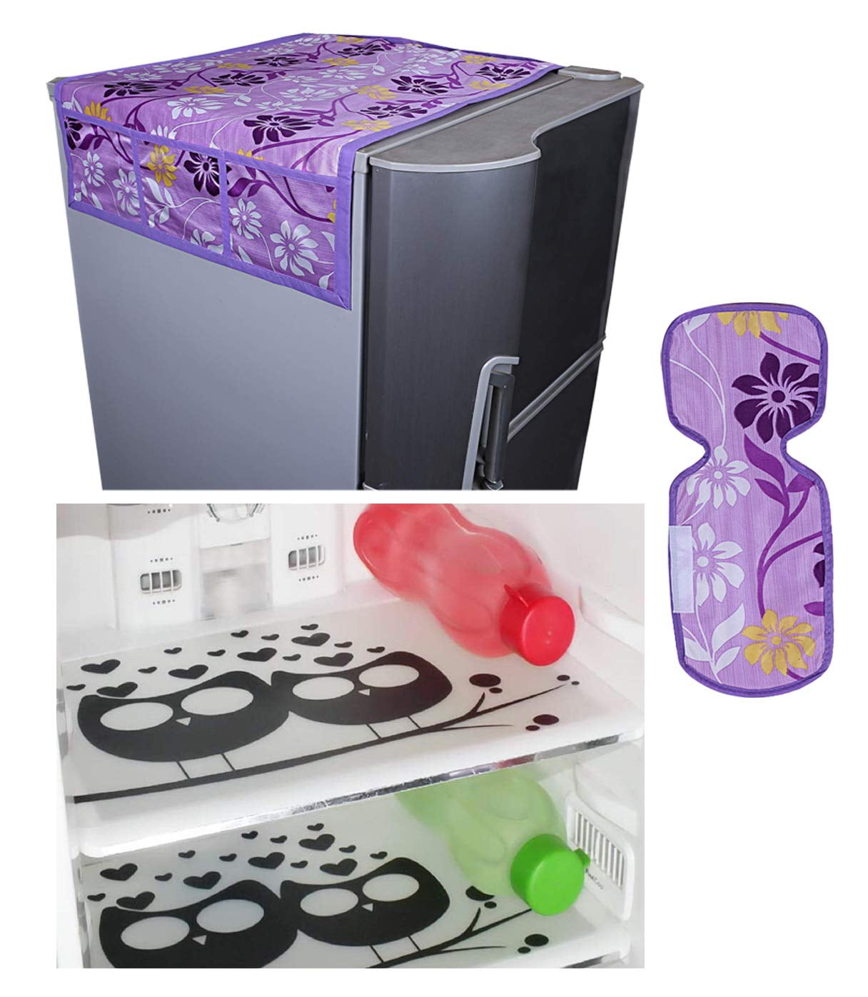 Kuber Industries Pvc 3 Pieces Fridge Mats, 1 Piece Handle Cover And 1 ...