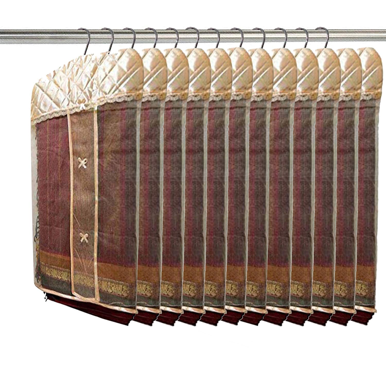 Kuber Industries Satin 12 Pieces Hanging Saree Cover Set ...
