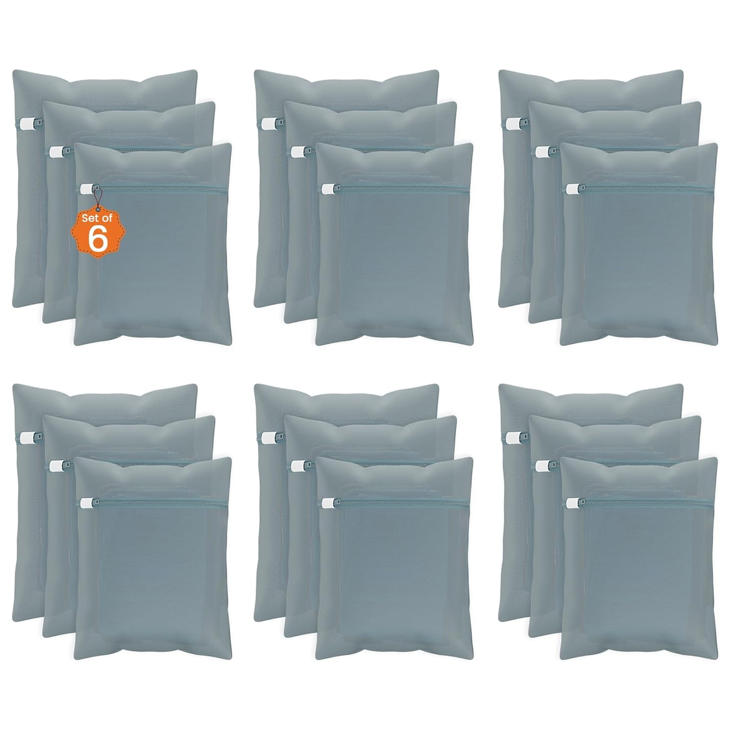 Kuber Industries Set of 18 Polyester Mesh Laundry Bag with Zip Reusable ...