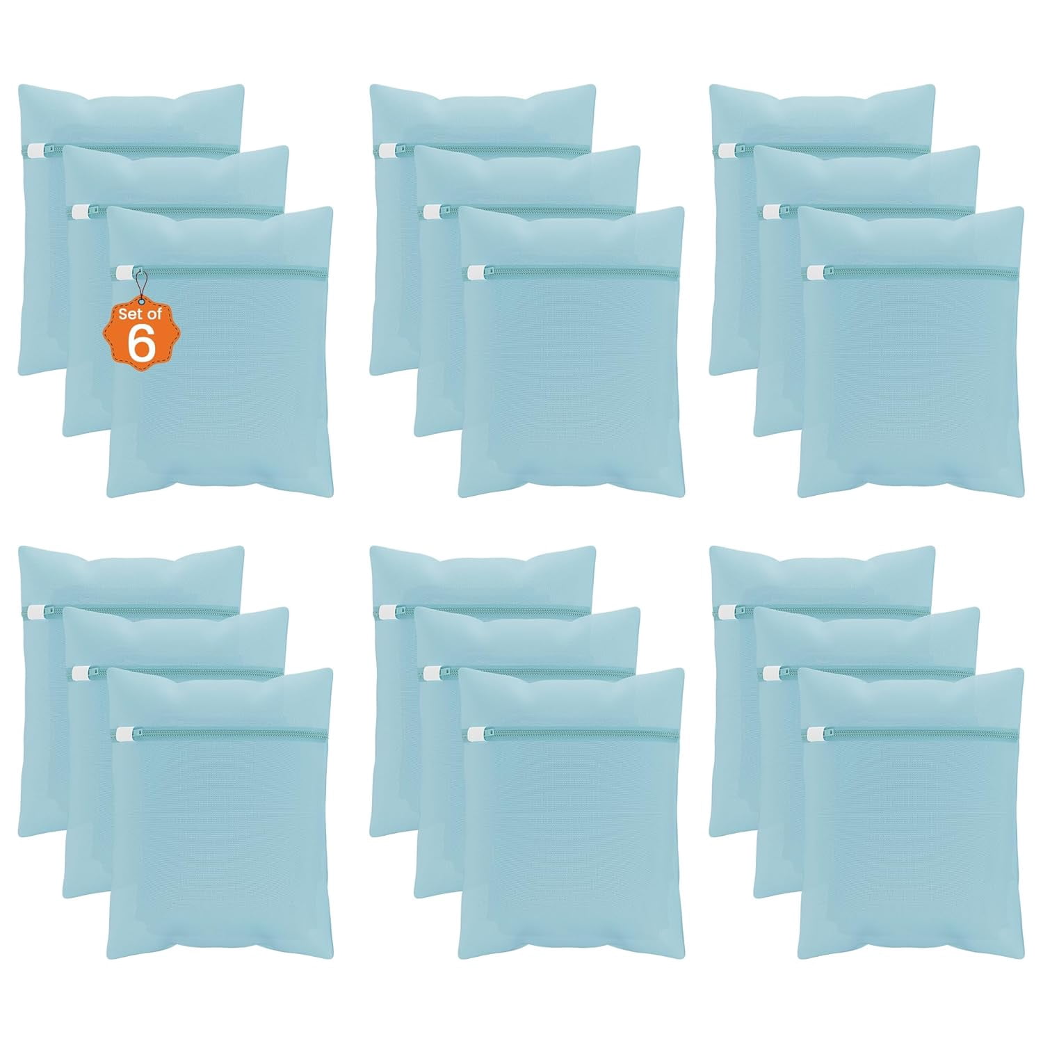 Kuber Industries Set of 18 Polyester Mesh Laundry Bag with Zip Reusable ...