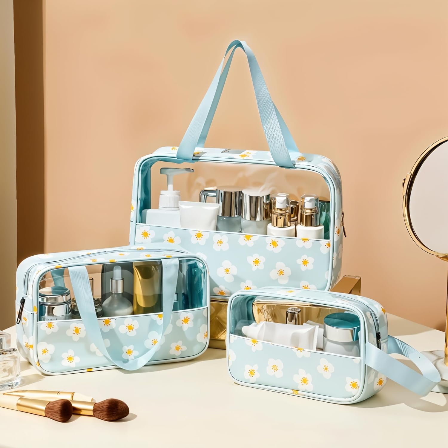 Kuber Industries Set of 3 Waterproof Travel Toiletry Pouch for Women ...