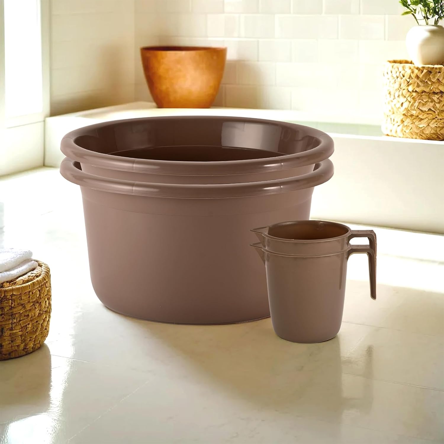 Kuber Industries Set of 4 Bathroom Combo Set Bathing Set Bathware Set 2 ...
