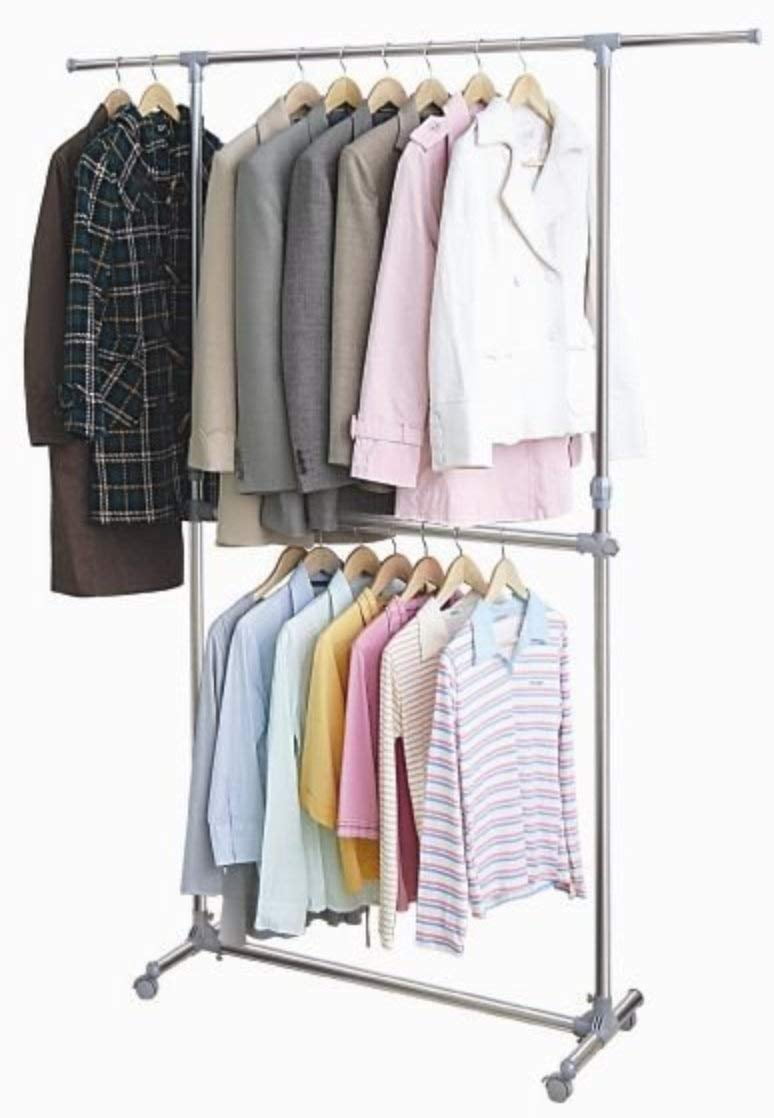 Kuber Industries Stainless Steel Cloth Hanger Stand Silver - Walmart.com