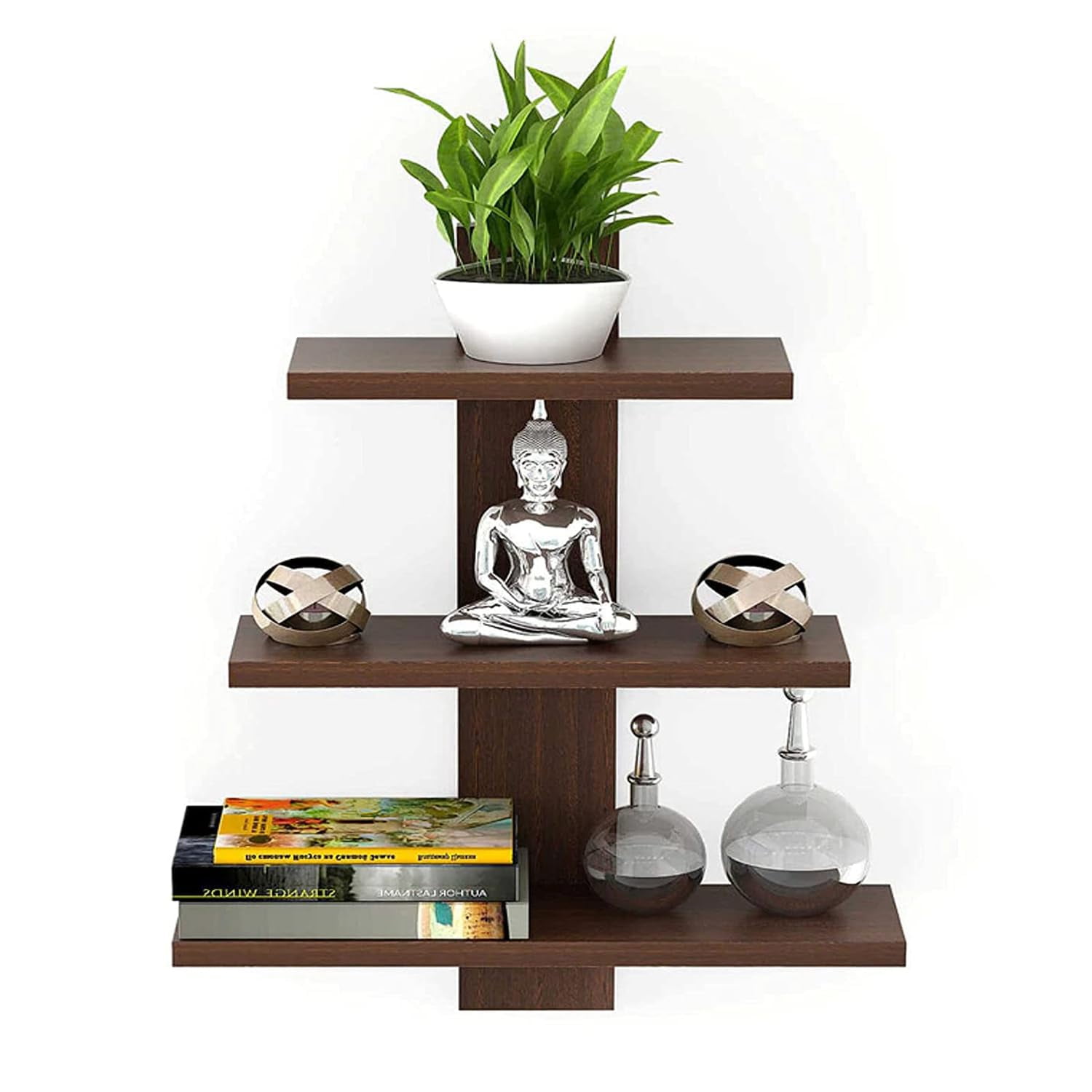 Kuber Industries Wooden Wall ShelfMultipurpose Tree Shape Display ...