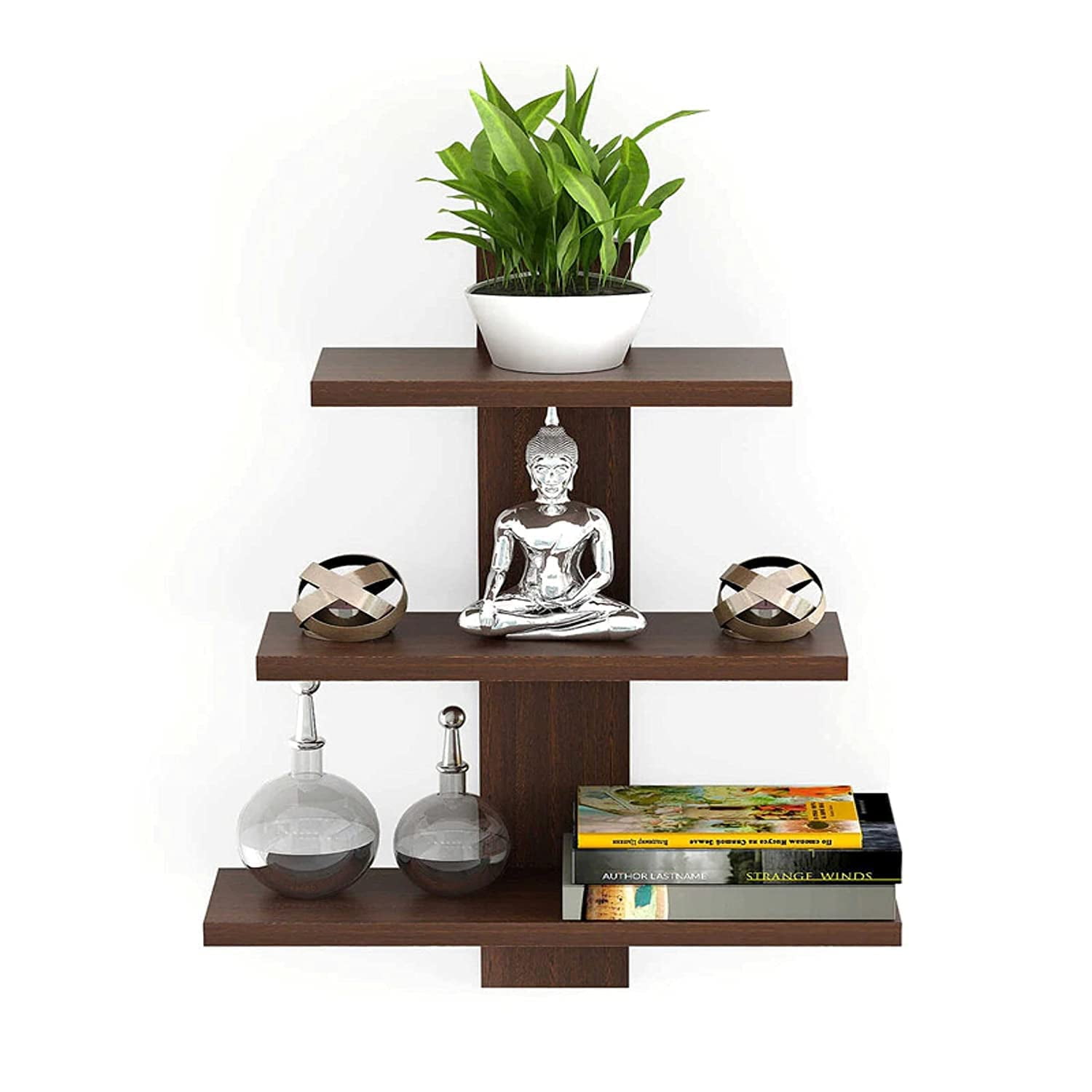 Kuber Industries Wooden Wall ShelfMultipurpose Tree Shape Display ...