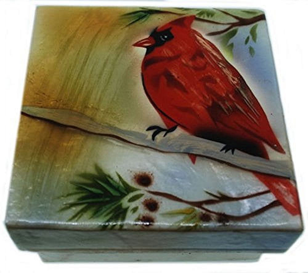 Kubla Craft - Capiz Shell Trinket Box - Cardinal Bird - Walmart.com