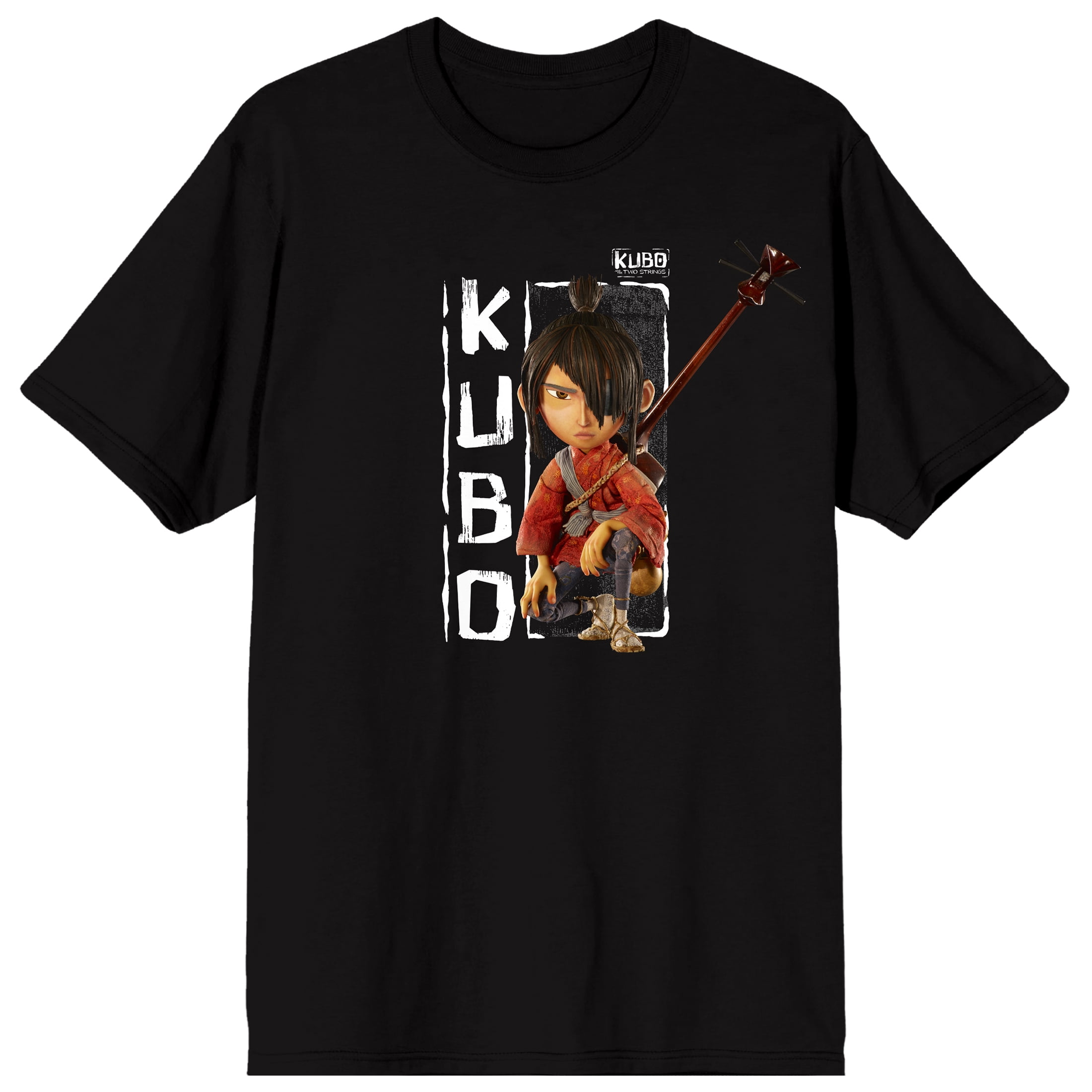 Kubo And The Two Strings Kubo Squat Pose Adult Black Crew Neck Short ...