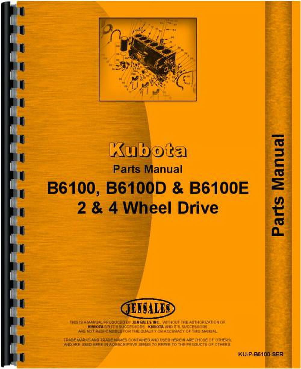 Kubota B6100 Tractor Parts Manual - Walmart.com