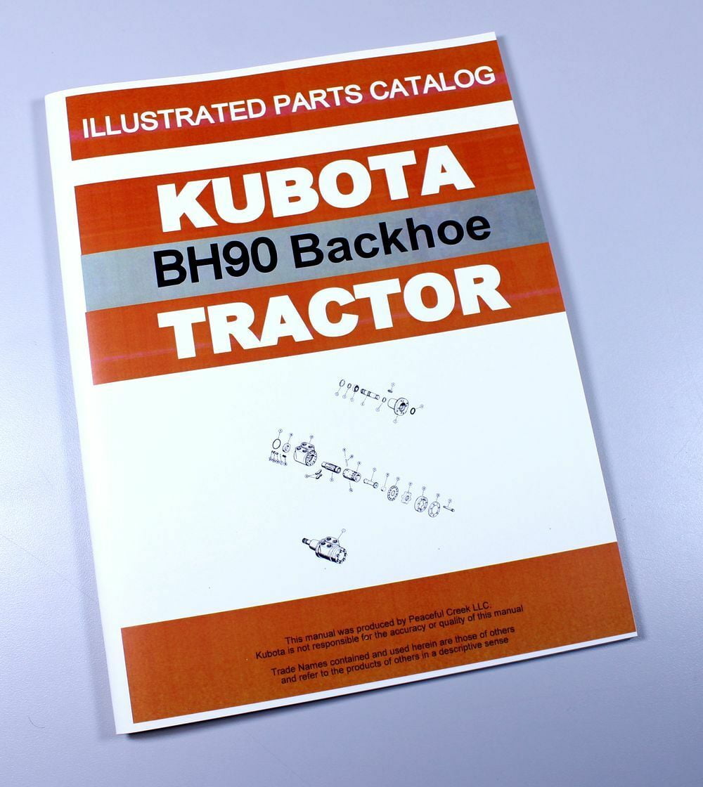 Kubota Bh90 Backhoe Parts Assembly Manual Catalog Exploded Views ...