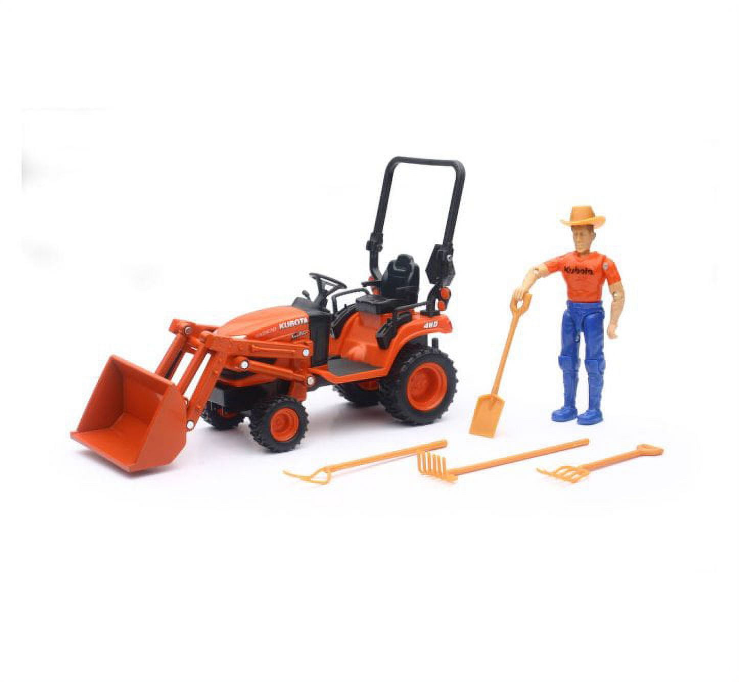 Kubota Compact Tractor W/ Front Loader & Figure, - New Ray SS-33433 - 1 ...