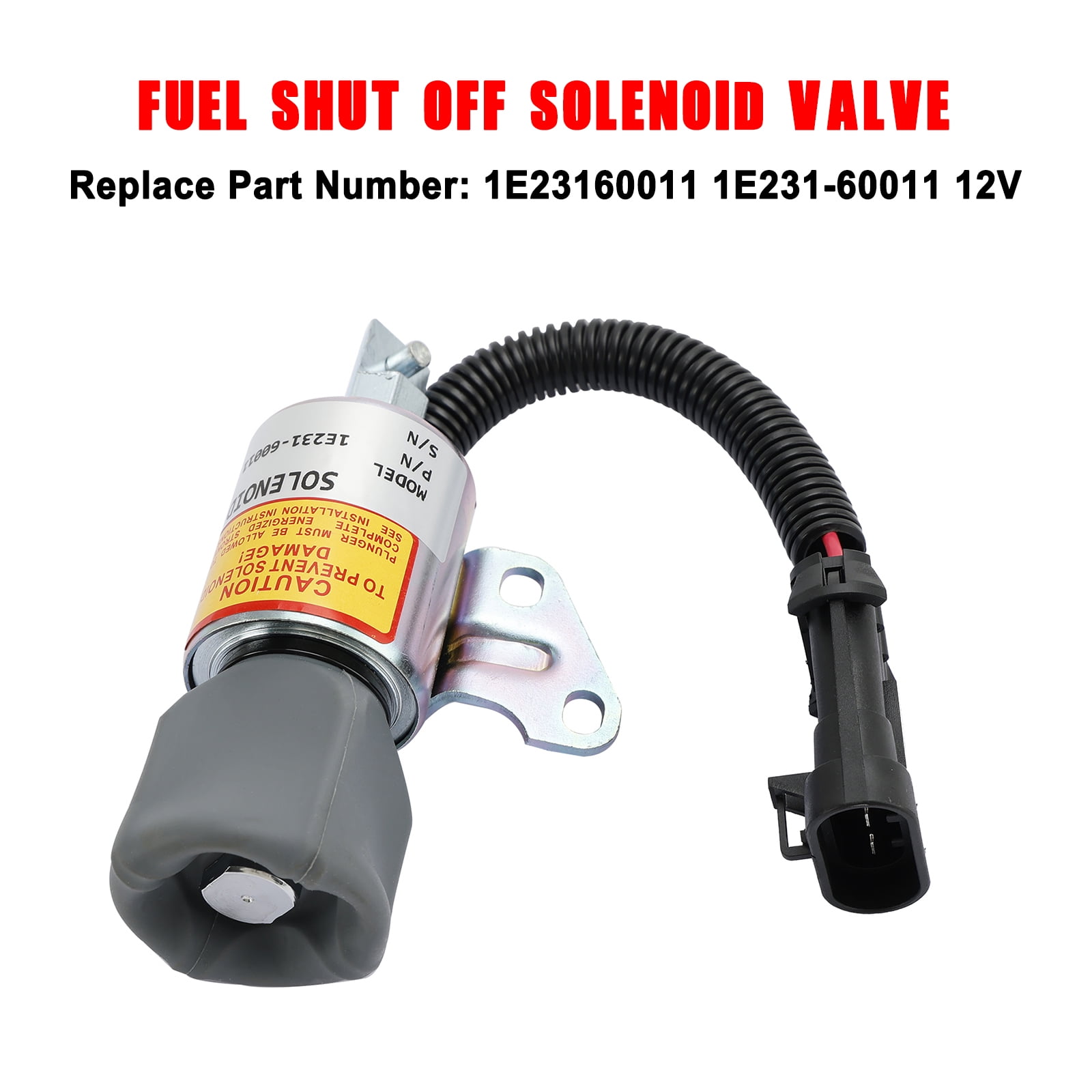 Kubota Fuel Shut Down Solenoid, 1E231-60011, for V2203 D722 D902 Engine ...