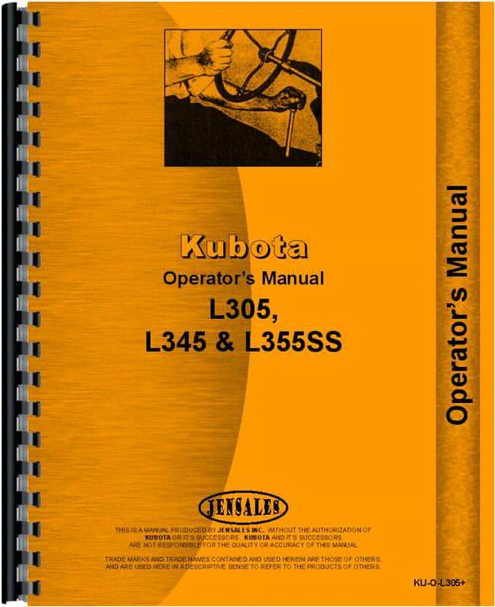 Kubota L345DT Tractor Operators Manual - Walmart.com