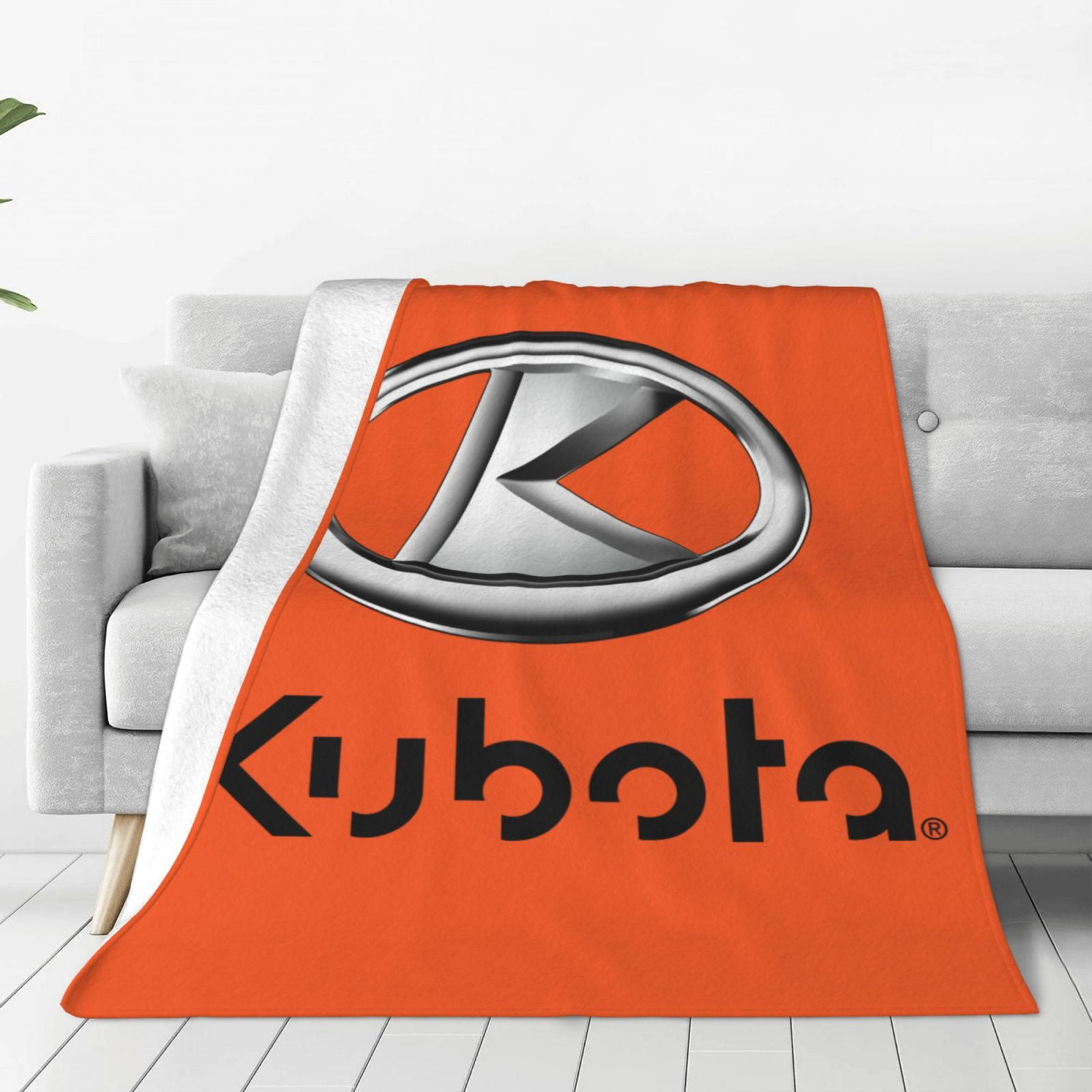Kubota Logo Bed Blanket Fleece Throw Blankets Sofa Plush Soft Warm Blankets for Home Camping ...