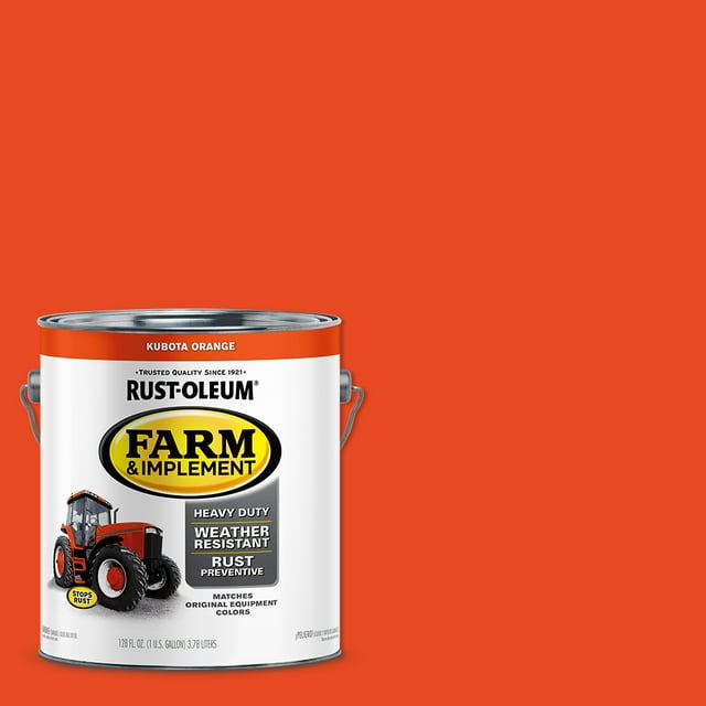 Kubota Orange , Rust-Oleum Gloss Farm and Implement Paint- Gallon, 1 ...