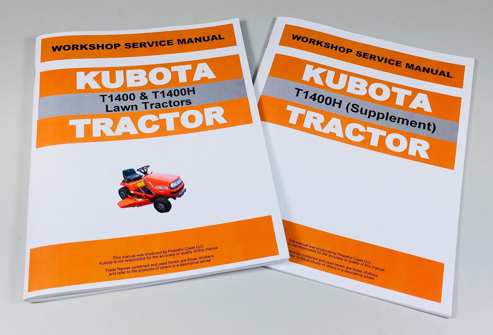 Kubota T1400 T1400H Lawn Tractor Workshop Service & Supplement Manual ...