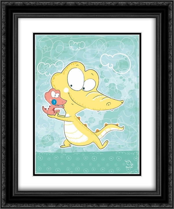 Kuchi-koo 2x Matted 20x24 Black Ornate Framed Art Print by Blue Fish ...
