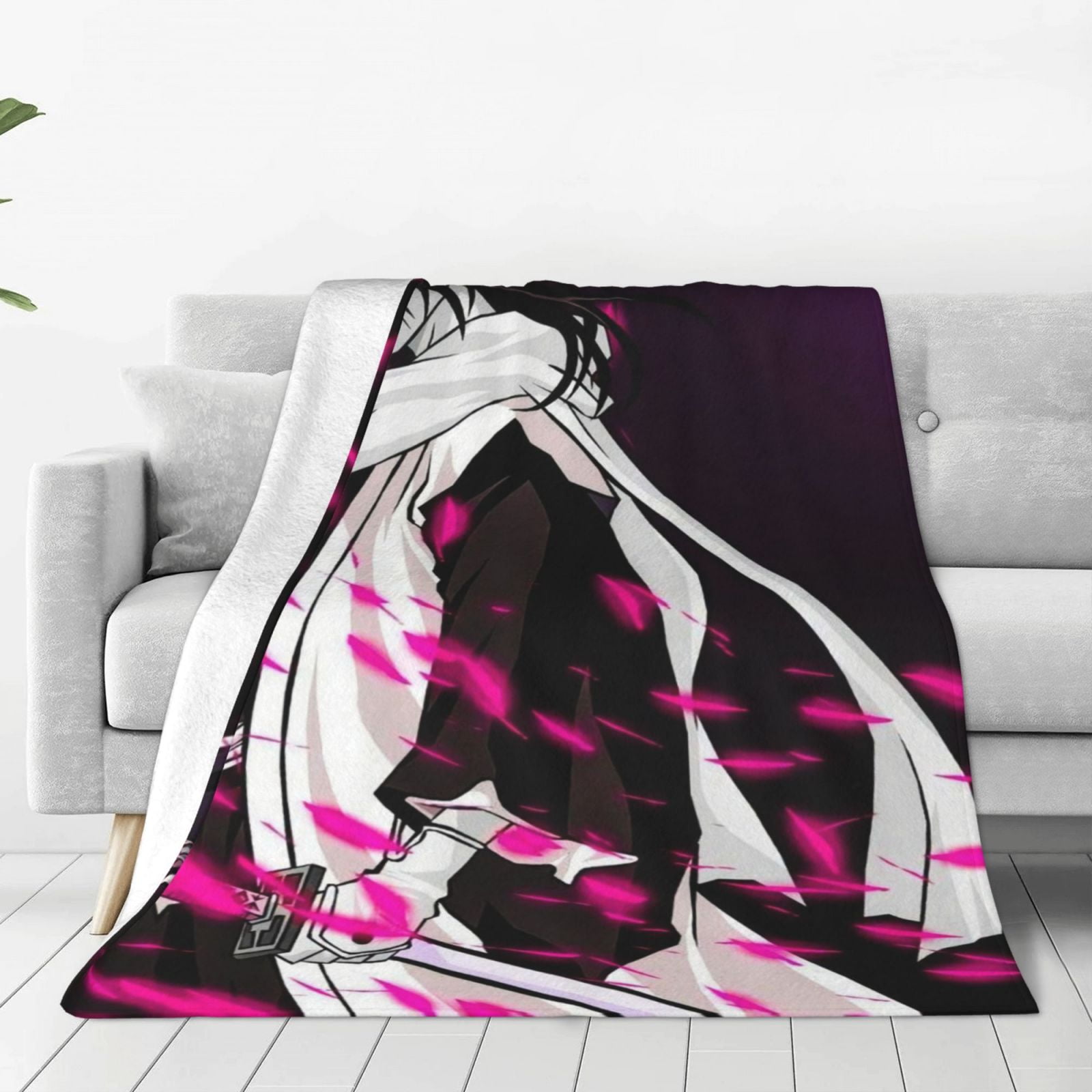 Kuchiki Byakuya anime Soft Cozy Fleece Throw Blanket Plush Lightweight ...
