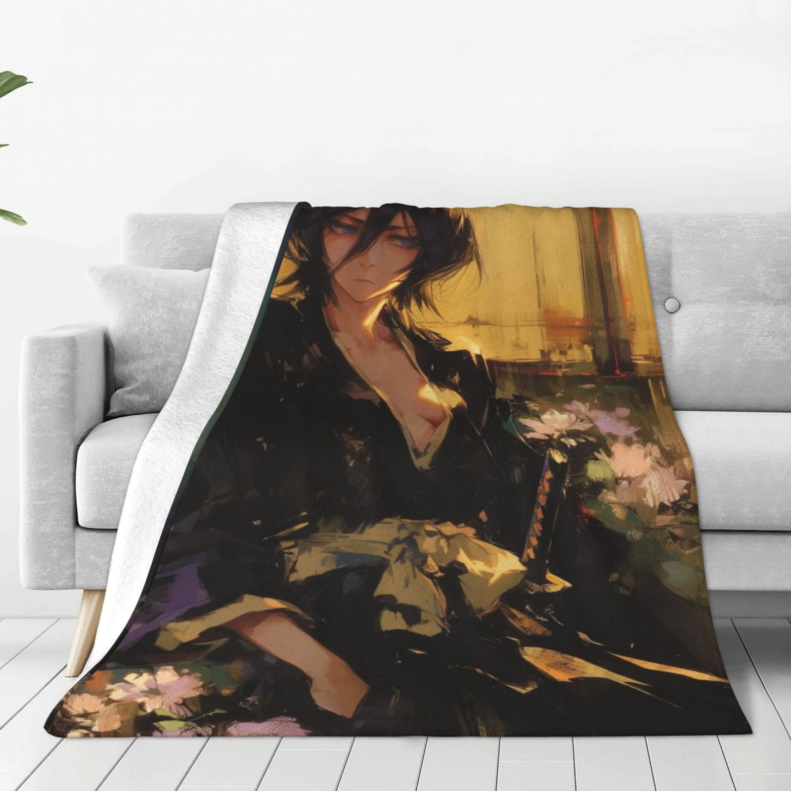 Kuchiki Rukia anime Soft Cozy Fleece Throw Blanket Plush Lightweight ...