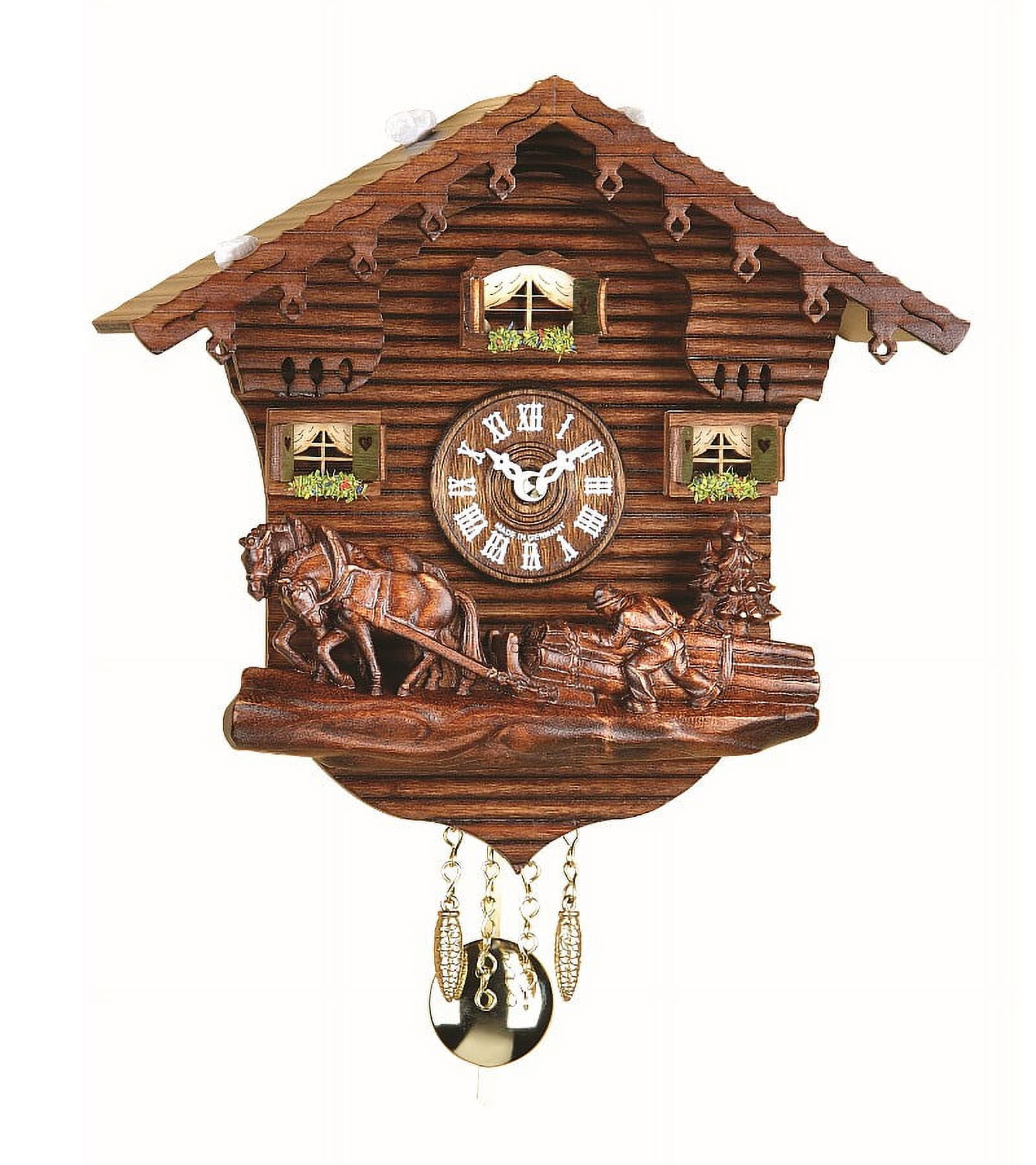 Kuckulino Black Forest Clock Swiss House with quartz movement and ...