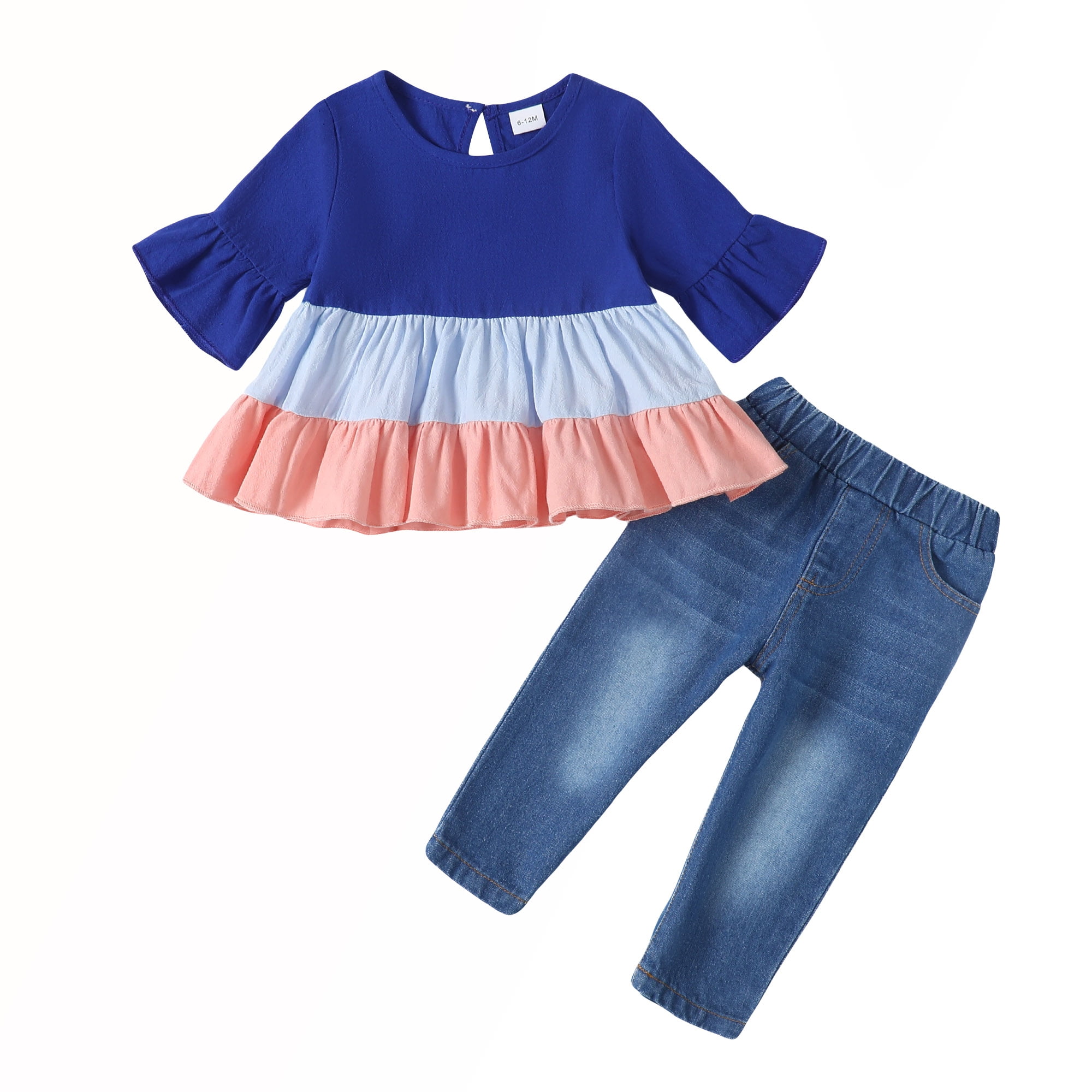 Kucnuzki 2T Toddler Girl Summer Outfits Pants Sets 3T Short Sleeve ...